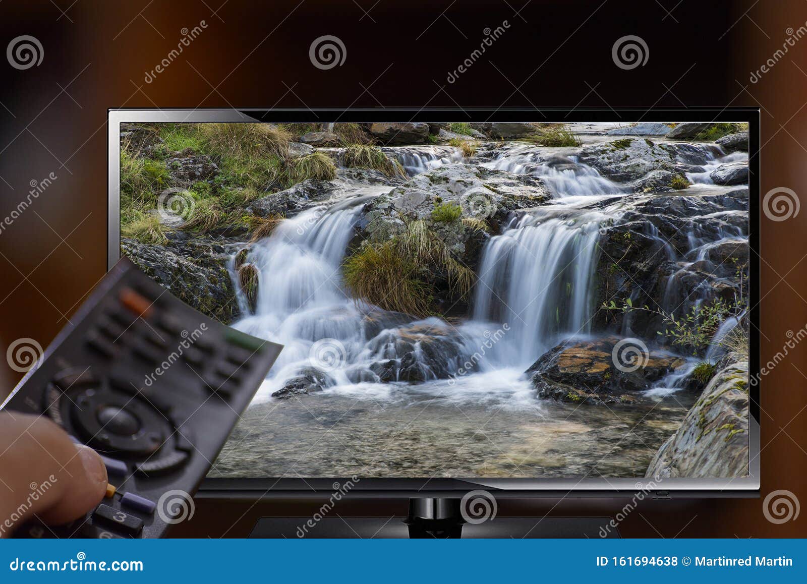 Change TV Channel With Remote Control Stock Photo - Image of device ...