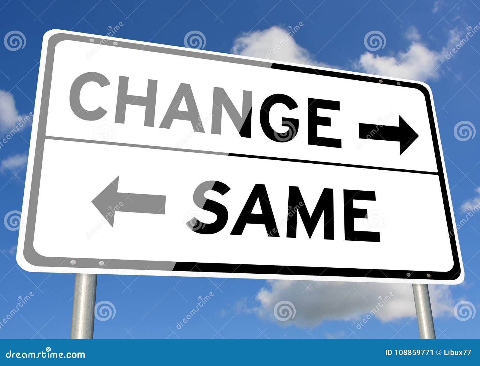 Change Versus Same Signpost Sky Stock Image - Image of crossroads ...