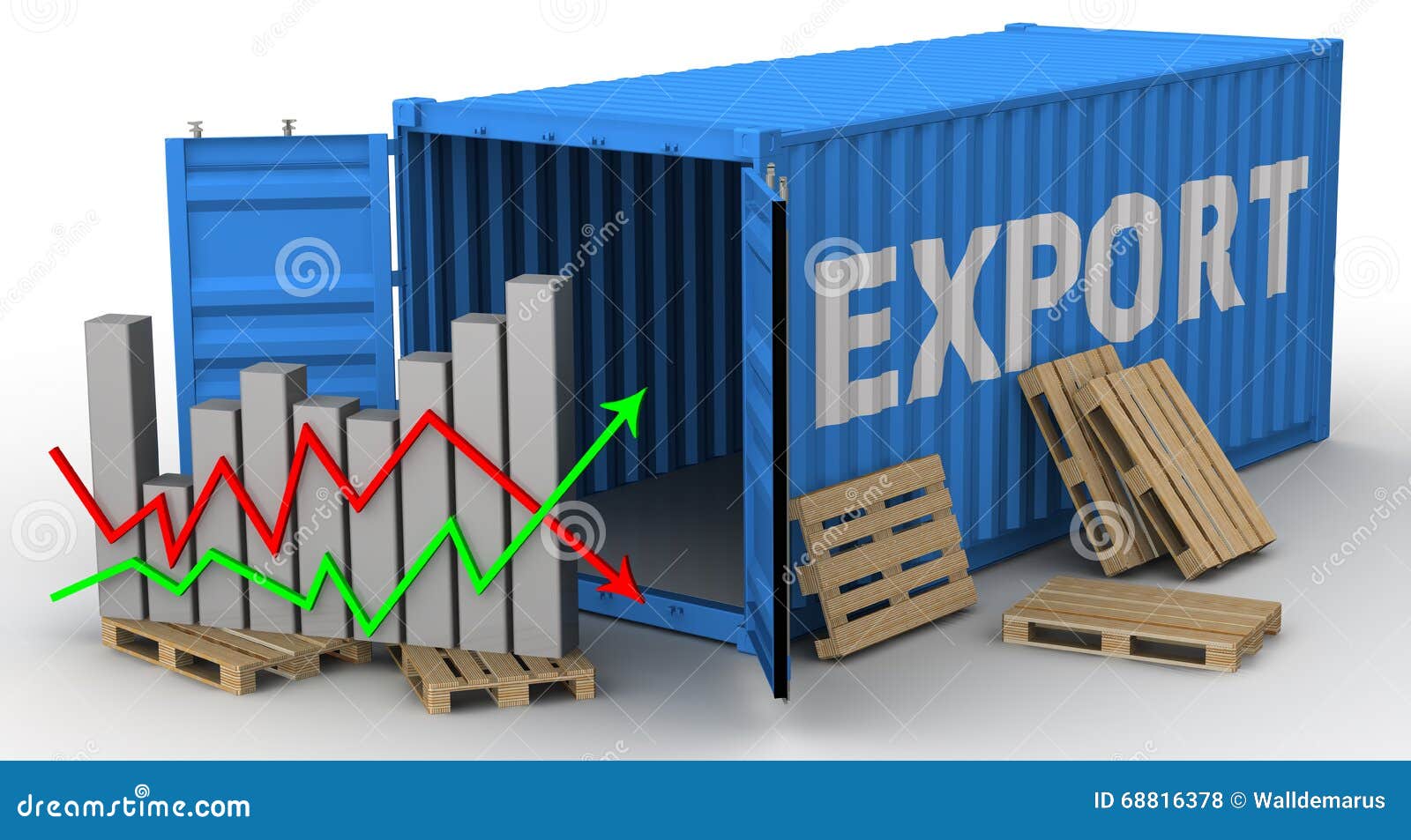 The Change of Volume of Export. Concept Stock Illustration ...