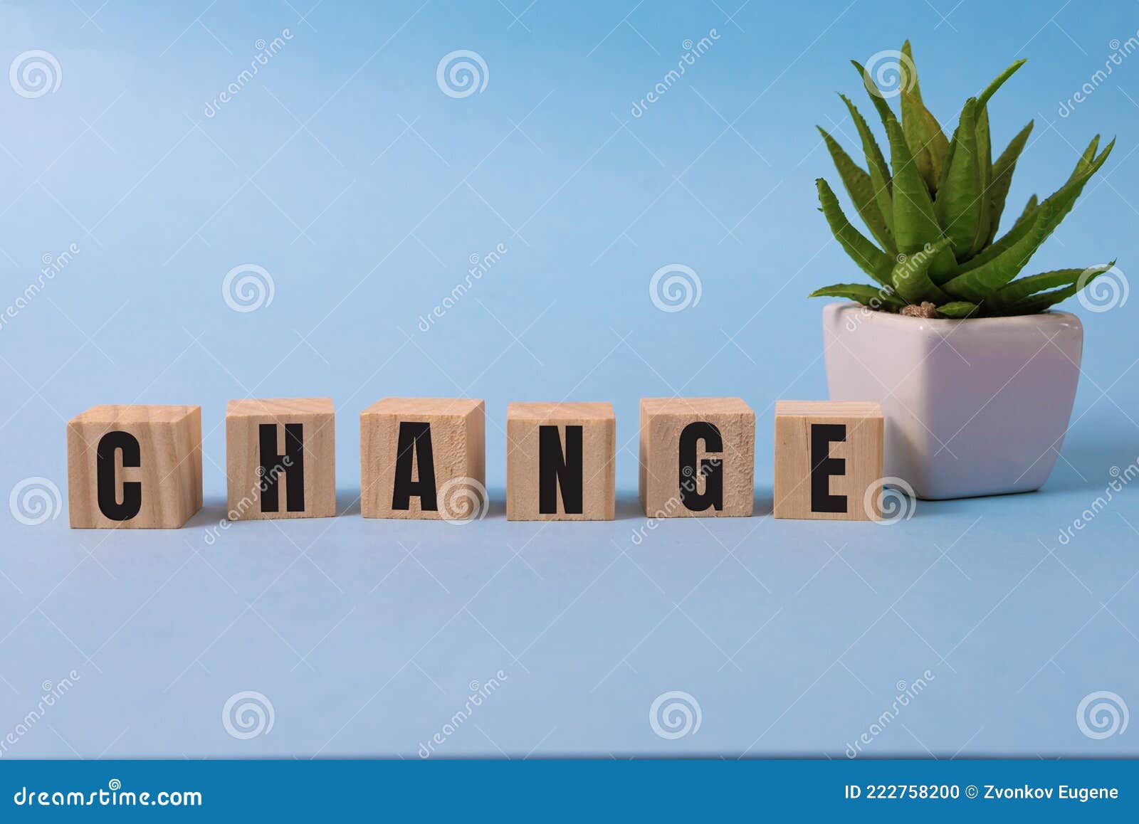 Change Word Concept on Blue Background with Flower Stock Photo - Image ...