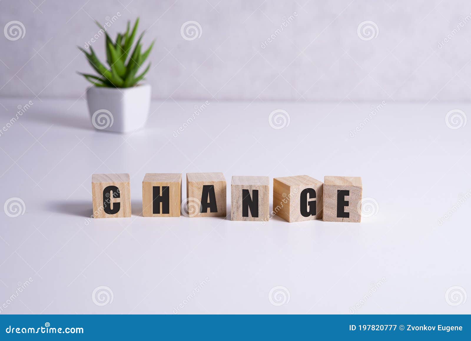 CHANGE Word Made with Building Blocks on White. Stock Image - Image of ...