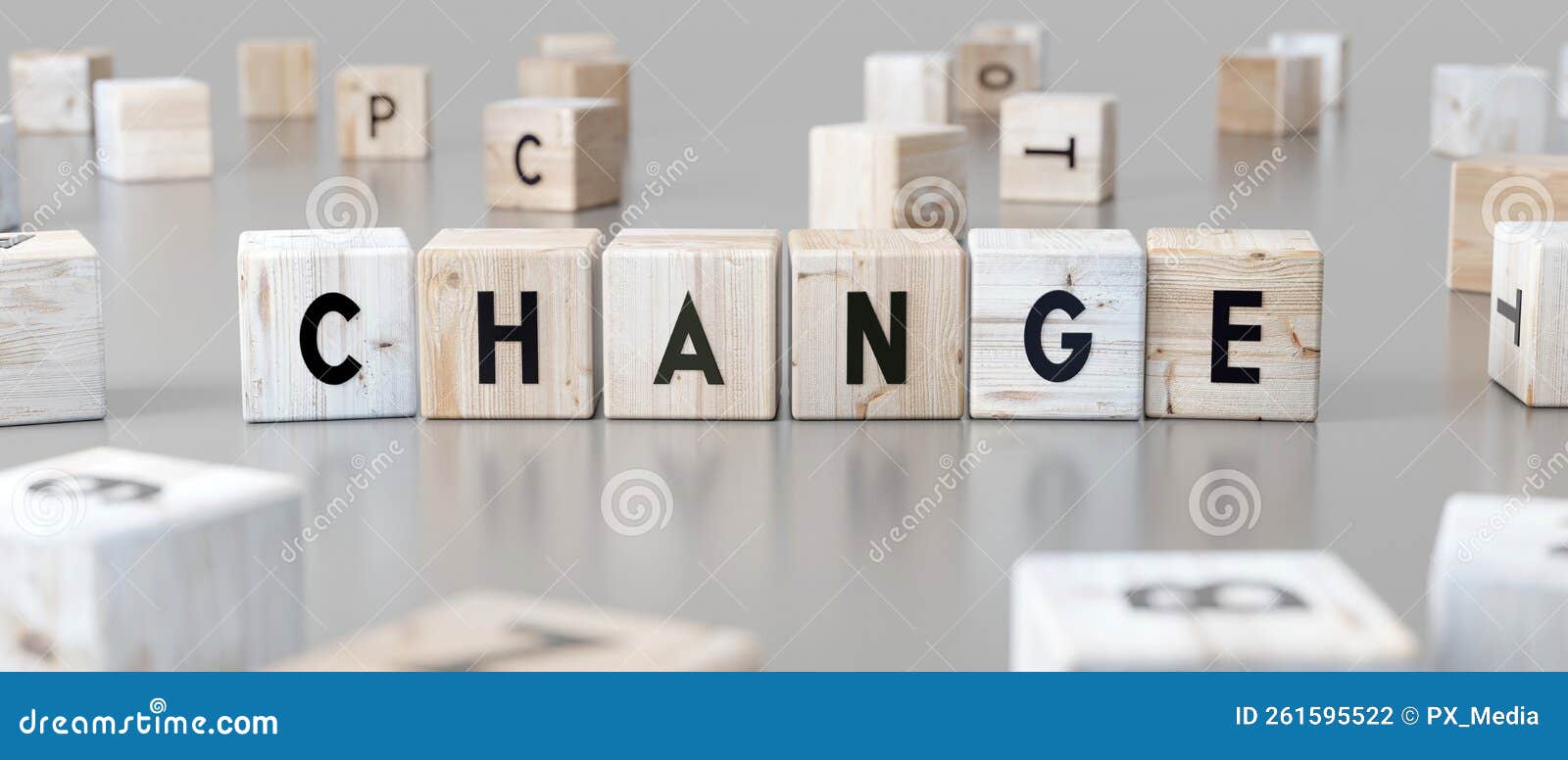 Change - Word on Wooden Blocks - 3D Illustration Stock Illustration ...