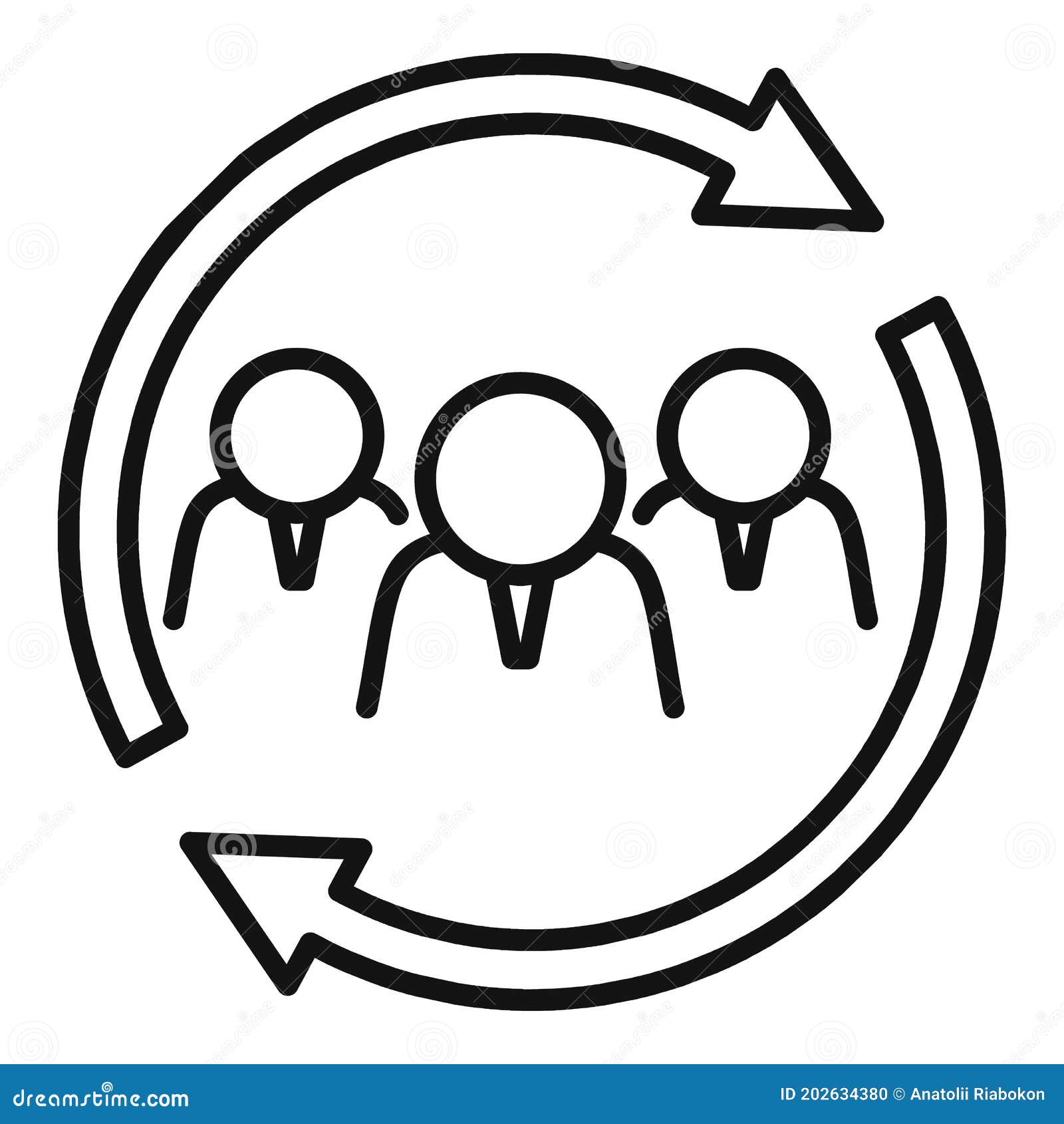 Change Work Group Icon, Outline Style Stock Vector - Illustration of ...