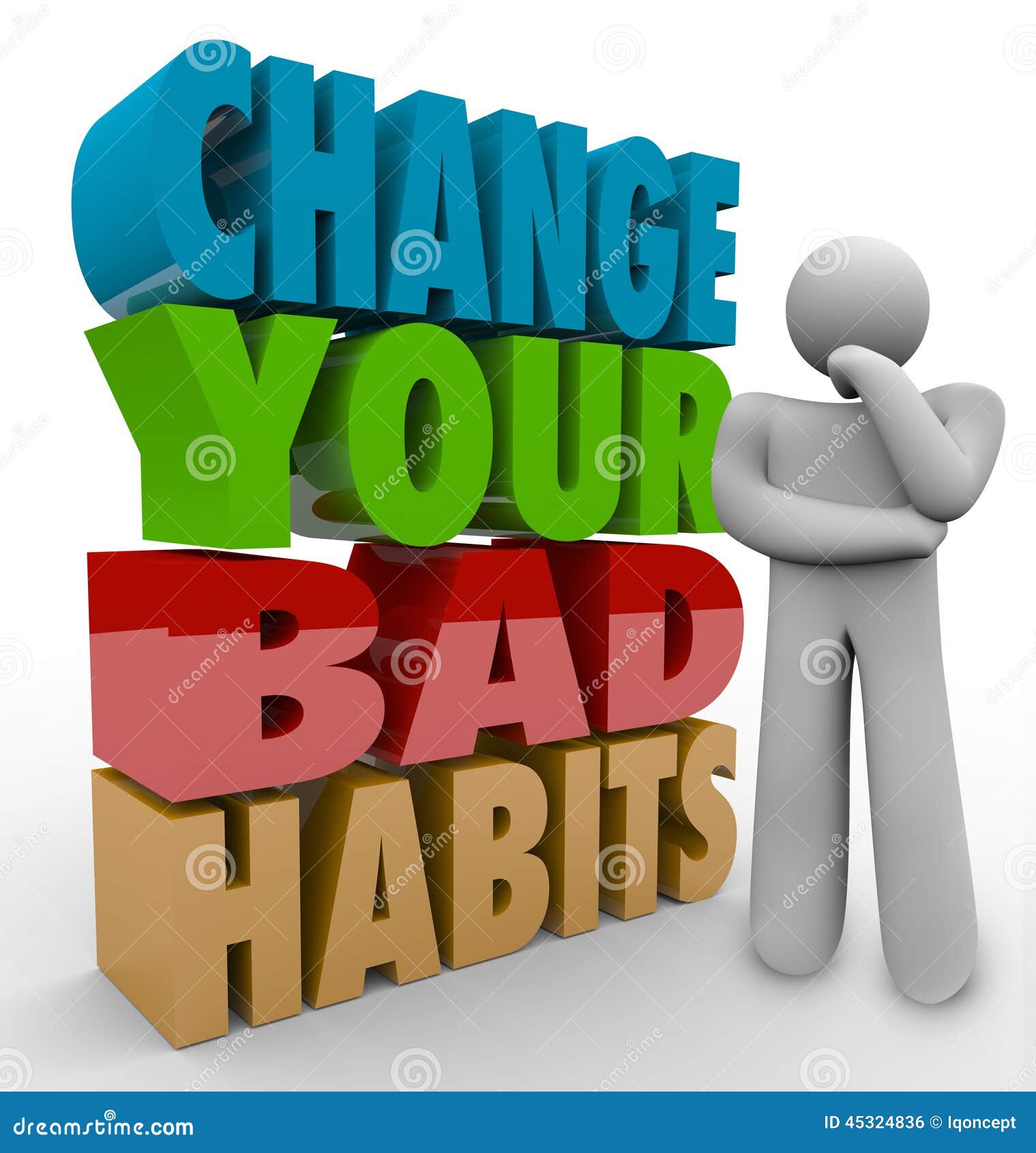 Change Your Bad Habits Thinker Adapting Good Qualities Success Stock ... Change Your Bad Habits Thinker Adapting Good Qualities Success Stock ...