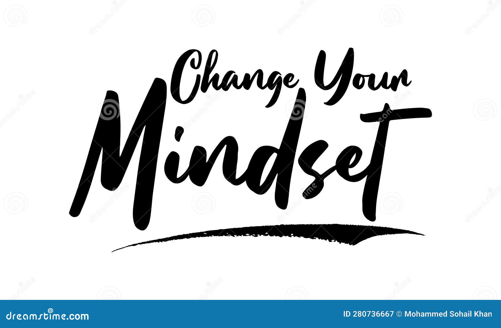 Change Your Mindset Bold Text Typography Lettering Vector Design Quote ...