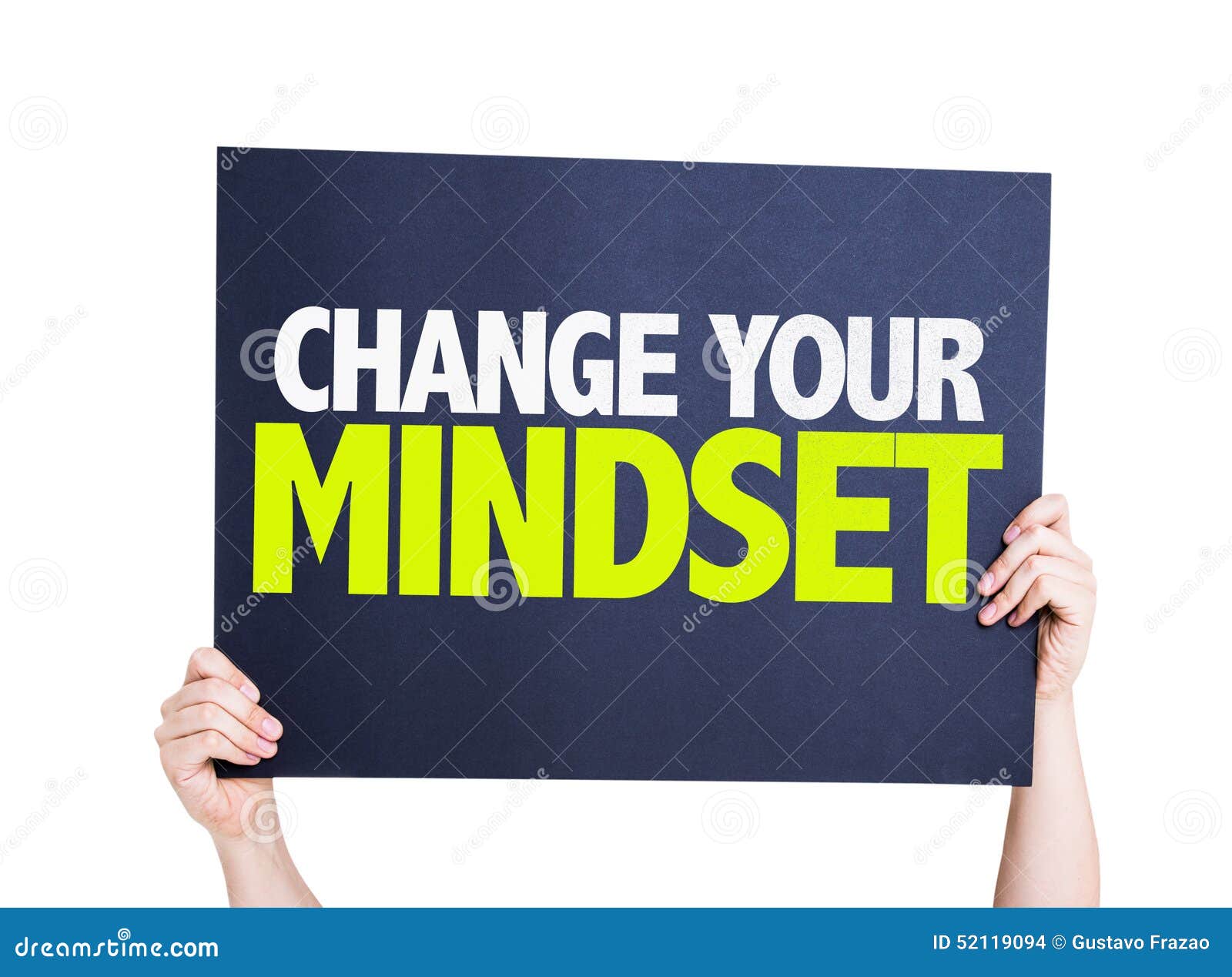 Change Your Mindset Card Isolated on White Stock Photo - Image of ...