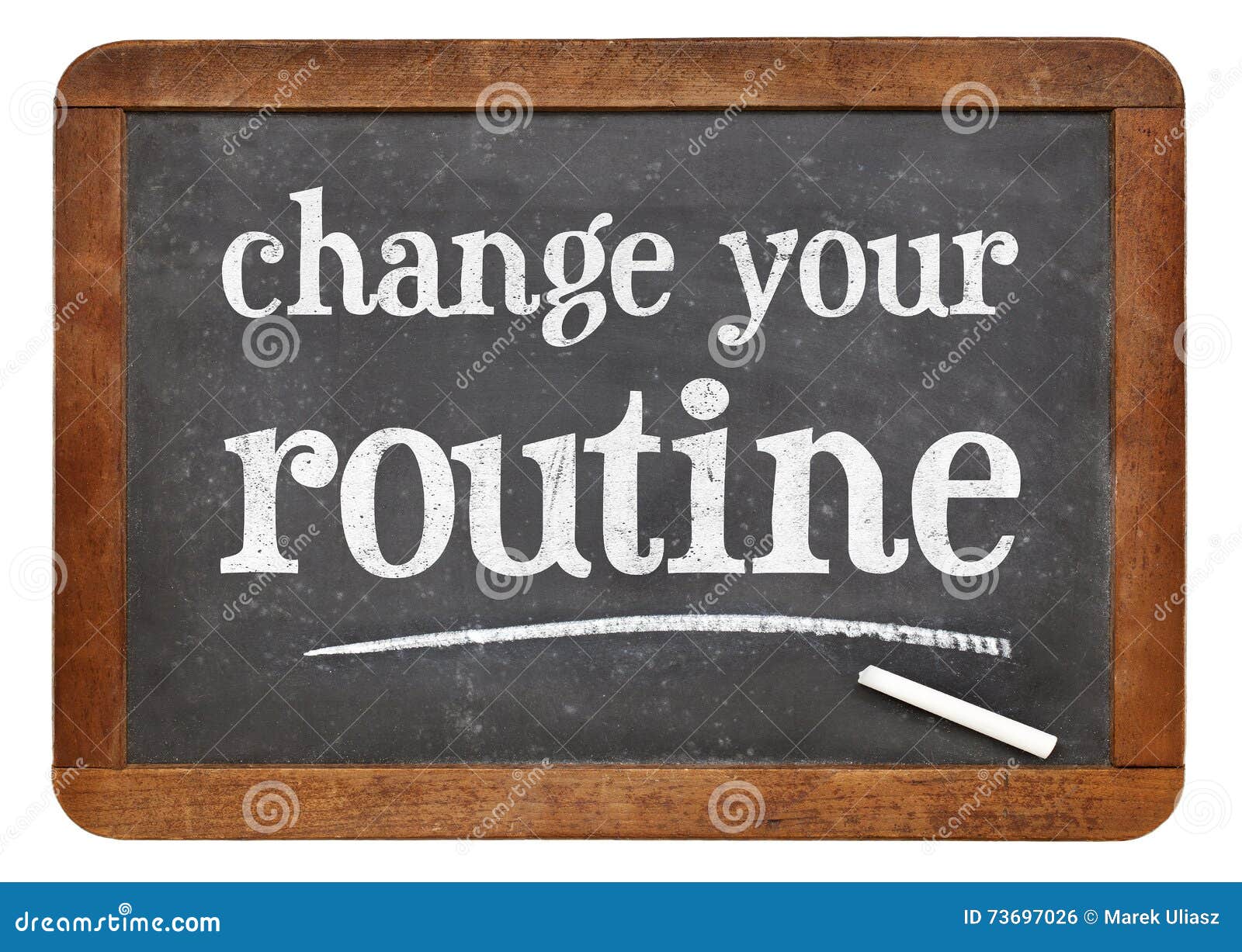 Change Your Routine Blackboard Sign Stock Photo - Image of vintage ...