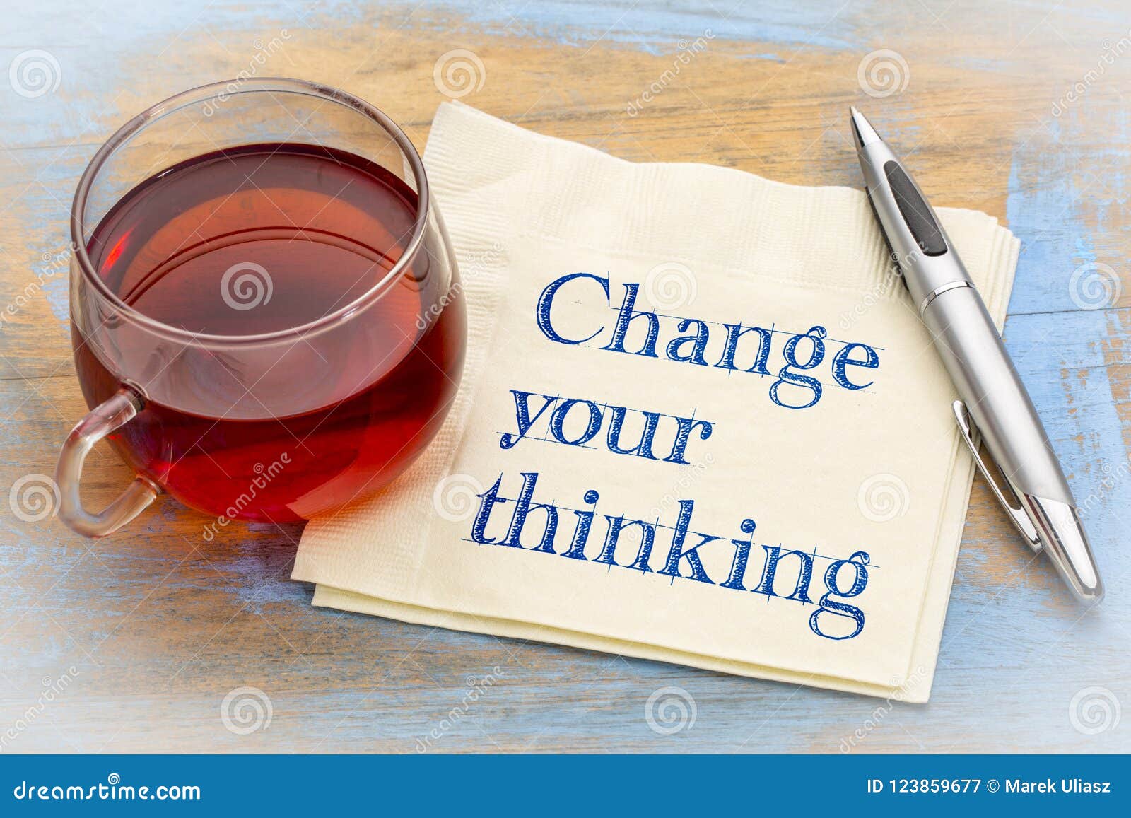Change Your Thinking Advice Stock Image - Image of napkin, thinking ...