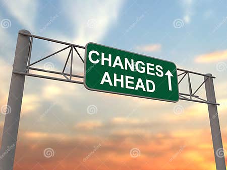 Changes Ahead - Freeway Sign Stock Illustration - Illustration of ...