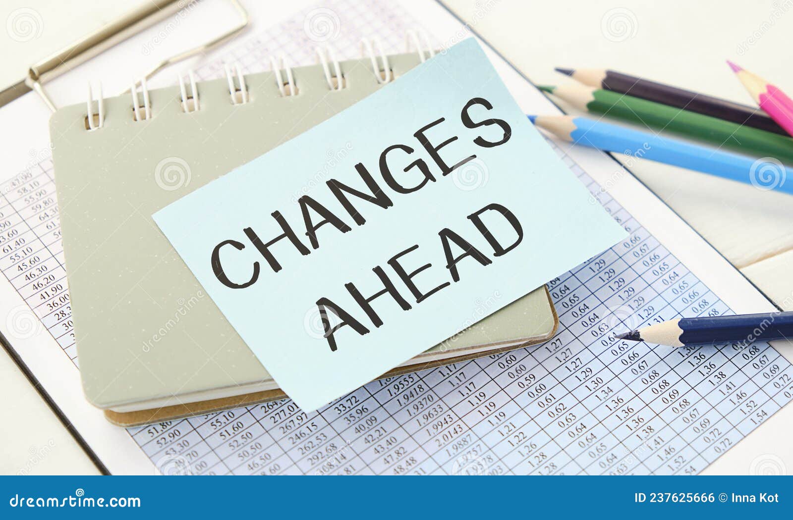 CHANGES AHEAD Text, Written on Sticker Stock Photo - Image of crisis ...