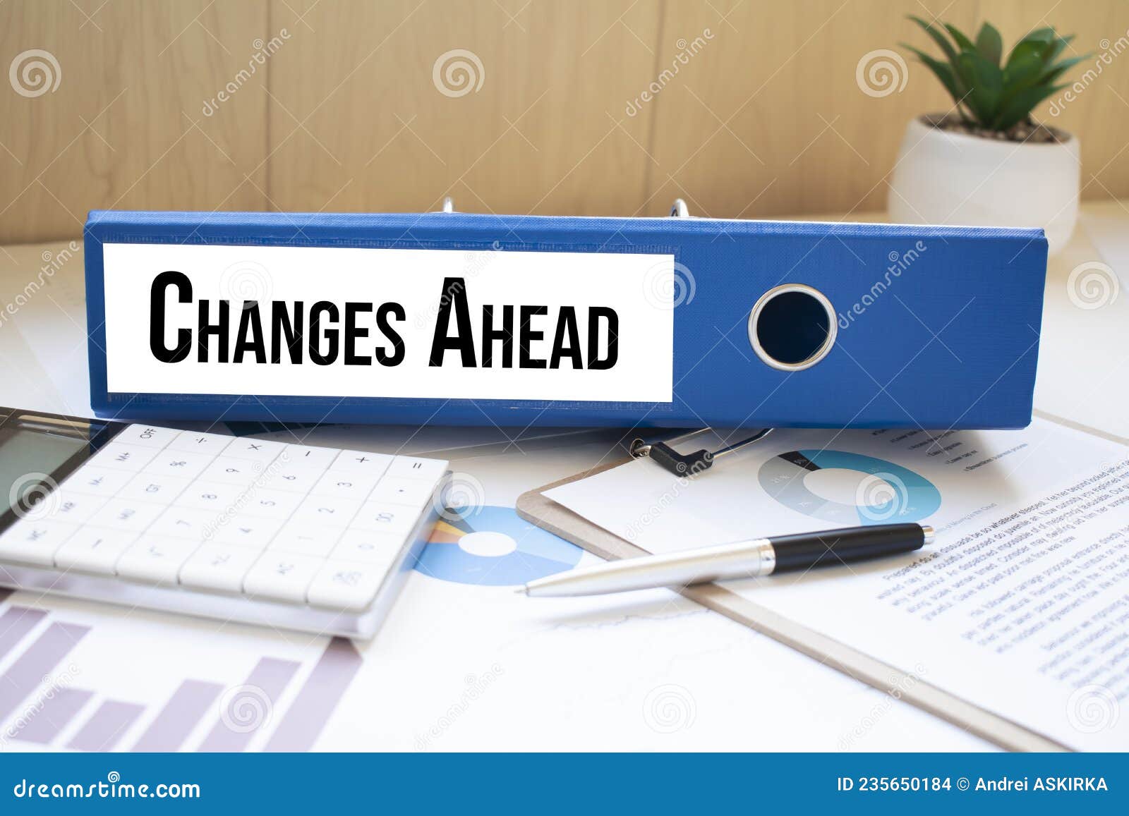 Changes Ahead Words on Labels with Document Binders Stock Photo - Image ...