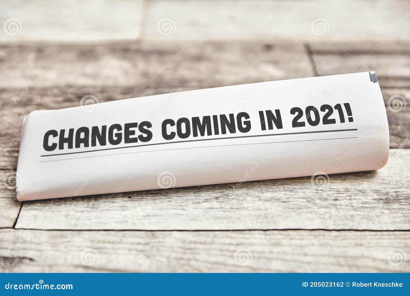 Changes Coming in 2021 on the Front Page of a Newspaper Stock Photo ...