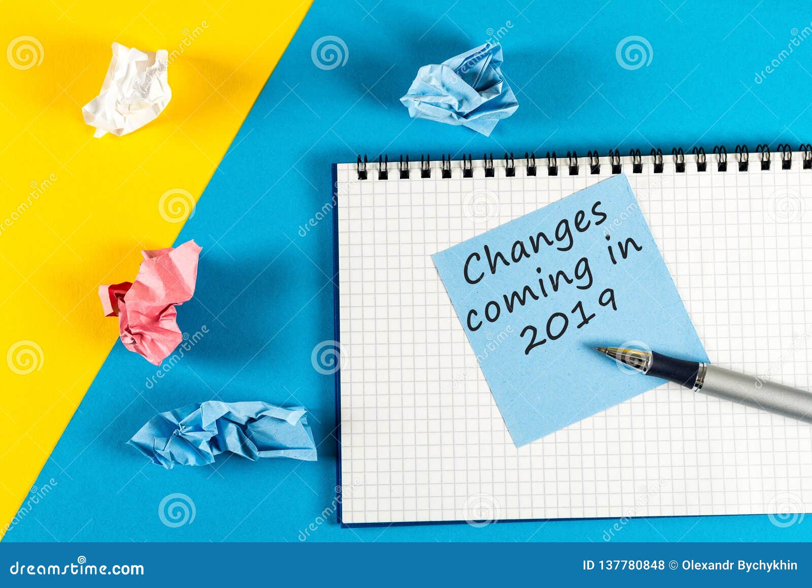 Changes is Coming in 2019. Text in Note at Workplace Stock Photo ...