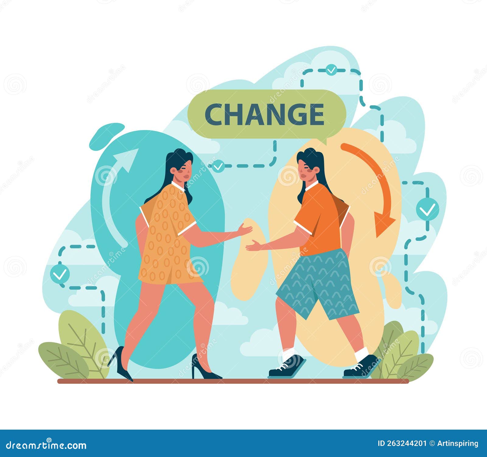 Changes Concept. Transformation and Evolution Metaphor Stock Vector ...