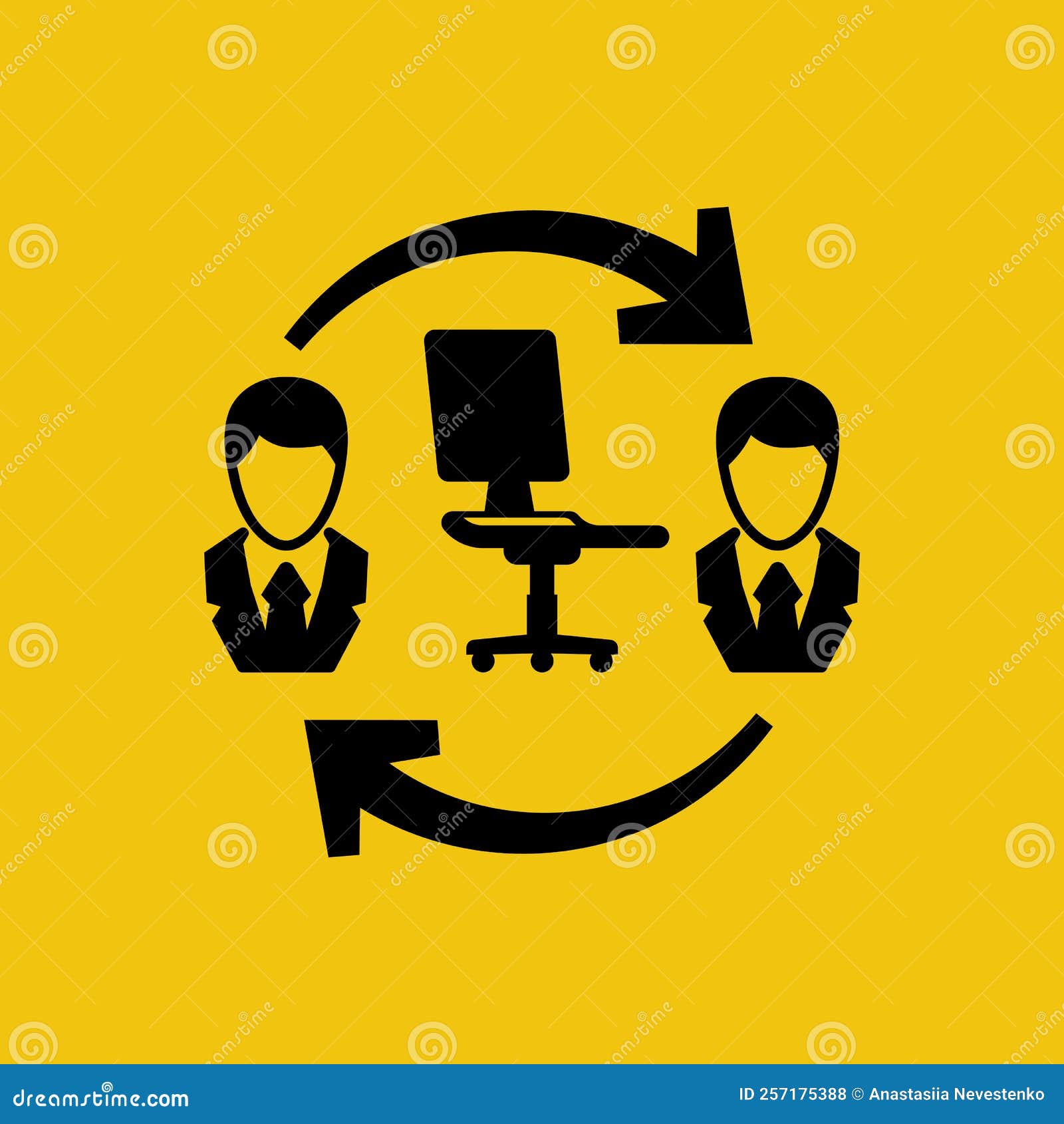Changes Employee Black Icon. Replacing a Worker. Vector Black Icon ...