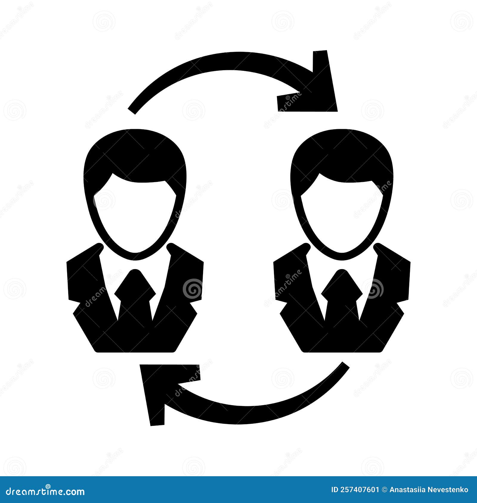 Changes Employee Black Icon. Replacing a Worker. Vector Black Icon ...