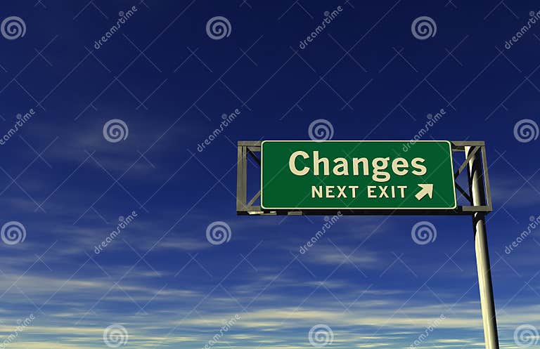 Changes Freeway Exit Sign stock illustration. Illustration of name ...