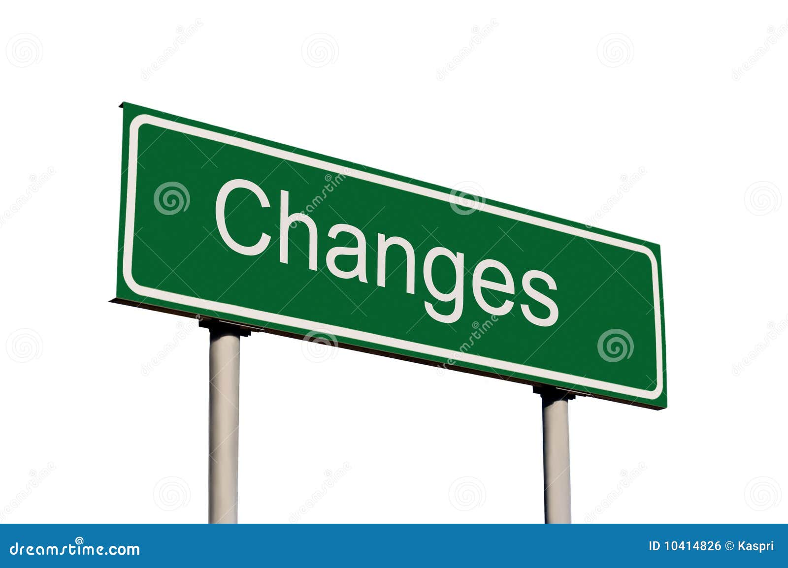 Changes Green Road Sign Isolated Stock Illustration - Illustration of ...