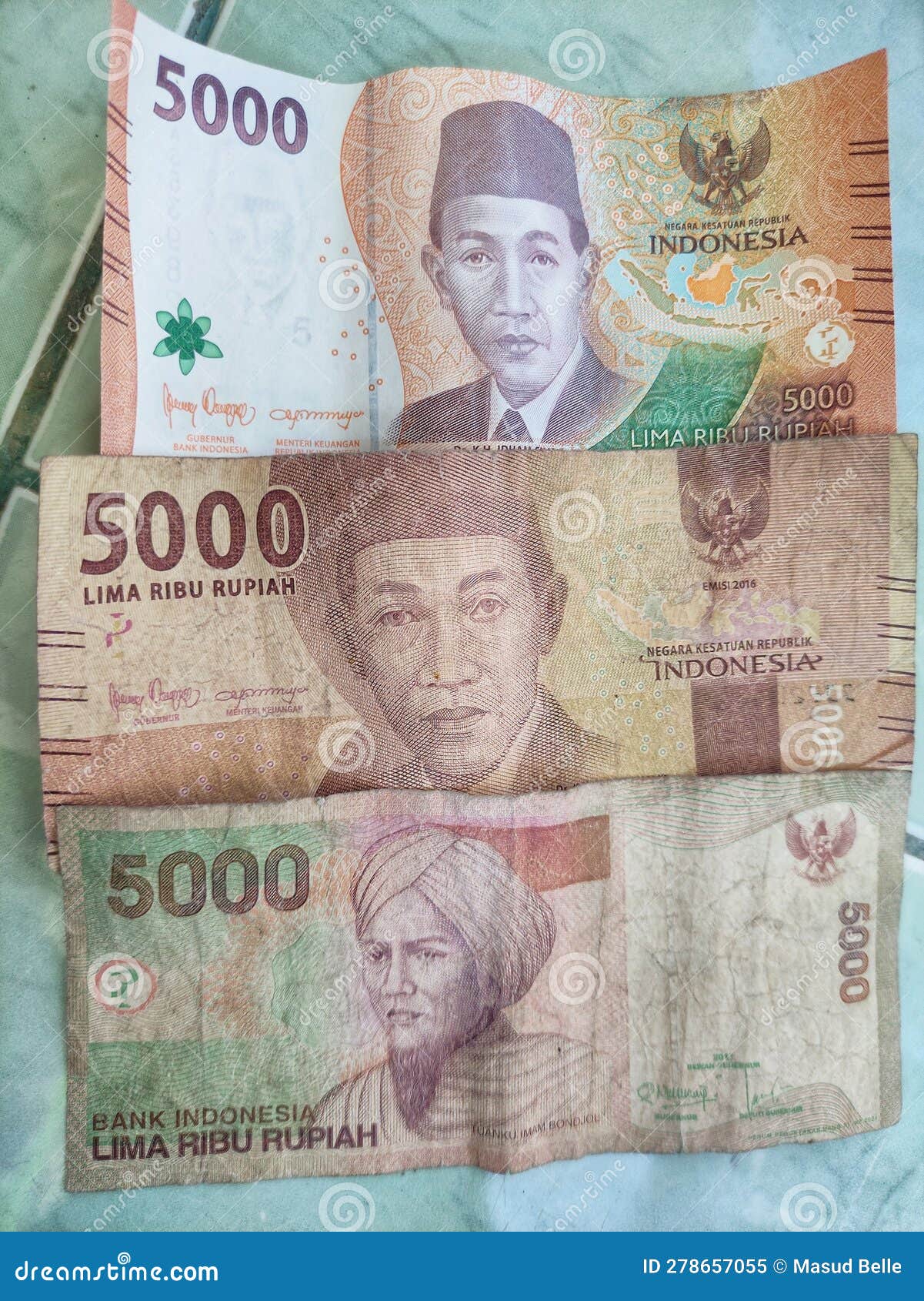 Changes in Indonesian 5000 Rupiah Denominations from 2012, 2016 and ...