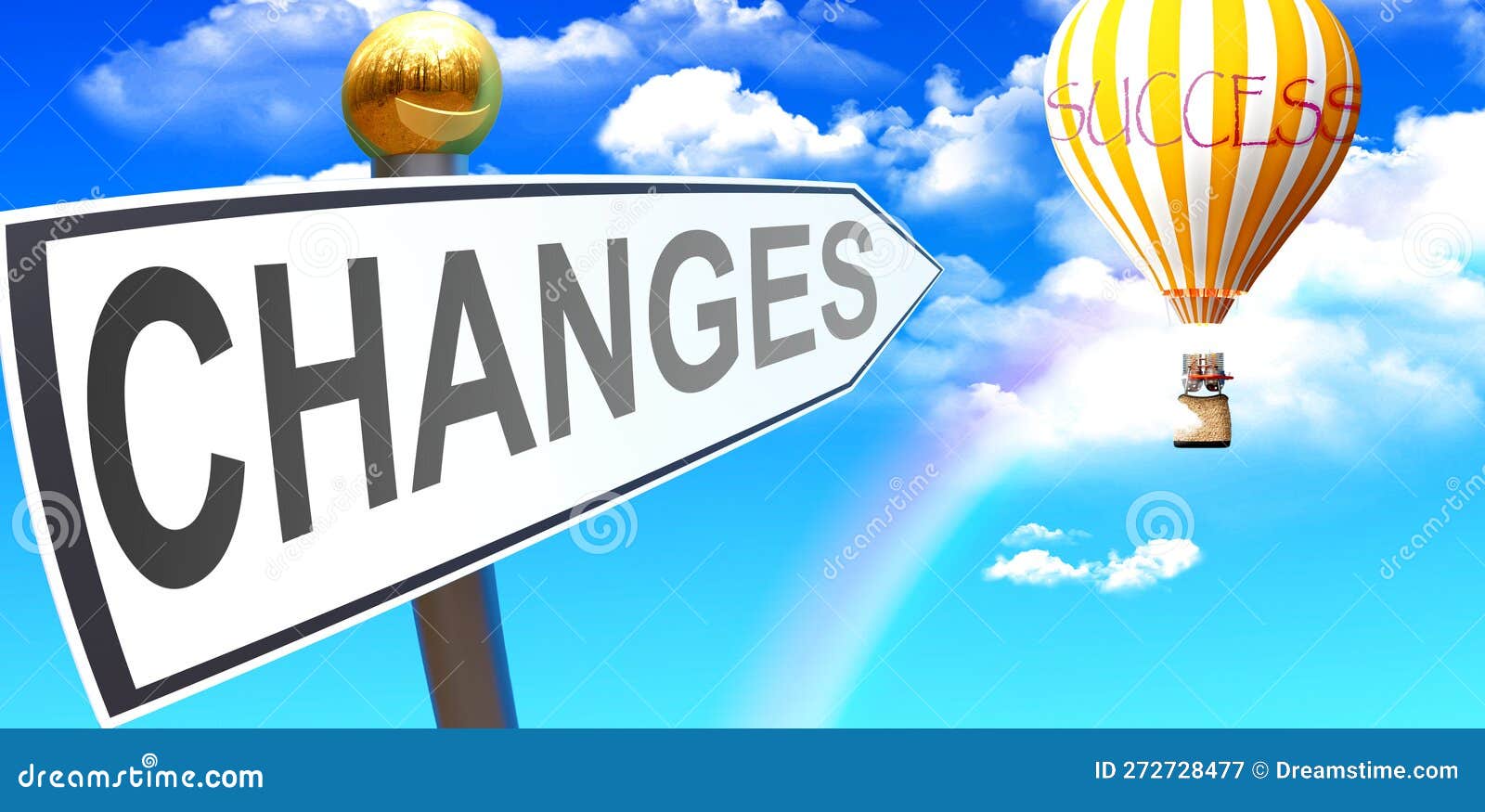 Changes leads to success stock illustration. Illustration of analogy ...
