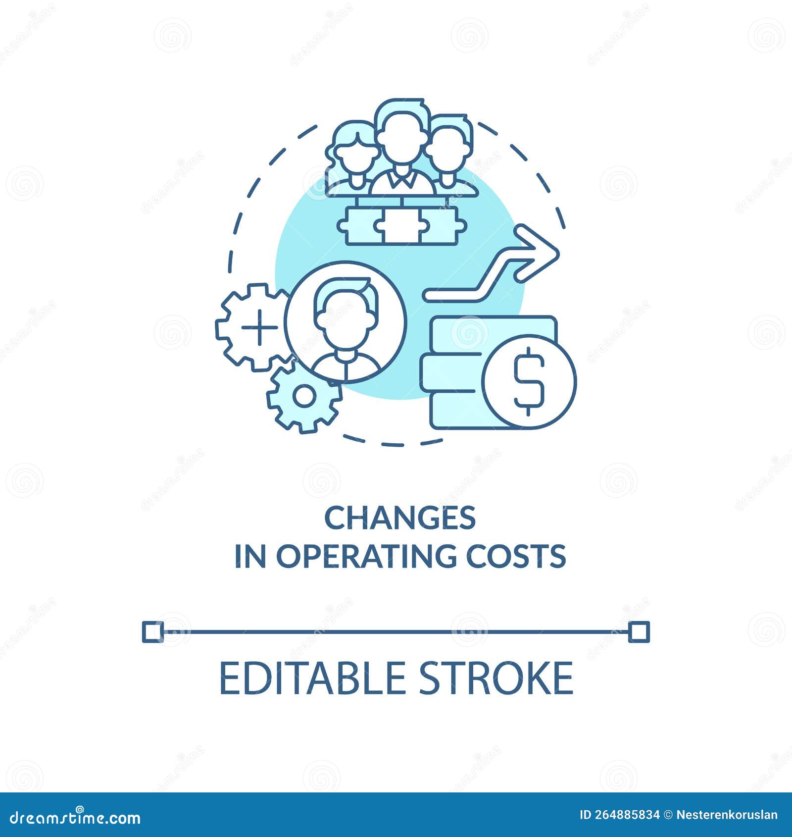 Changes in Operating Costs Blue Concept Icon Stock Illustration ...