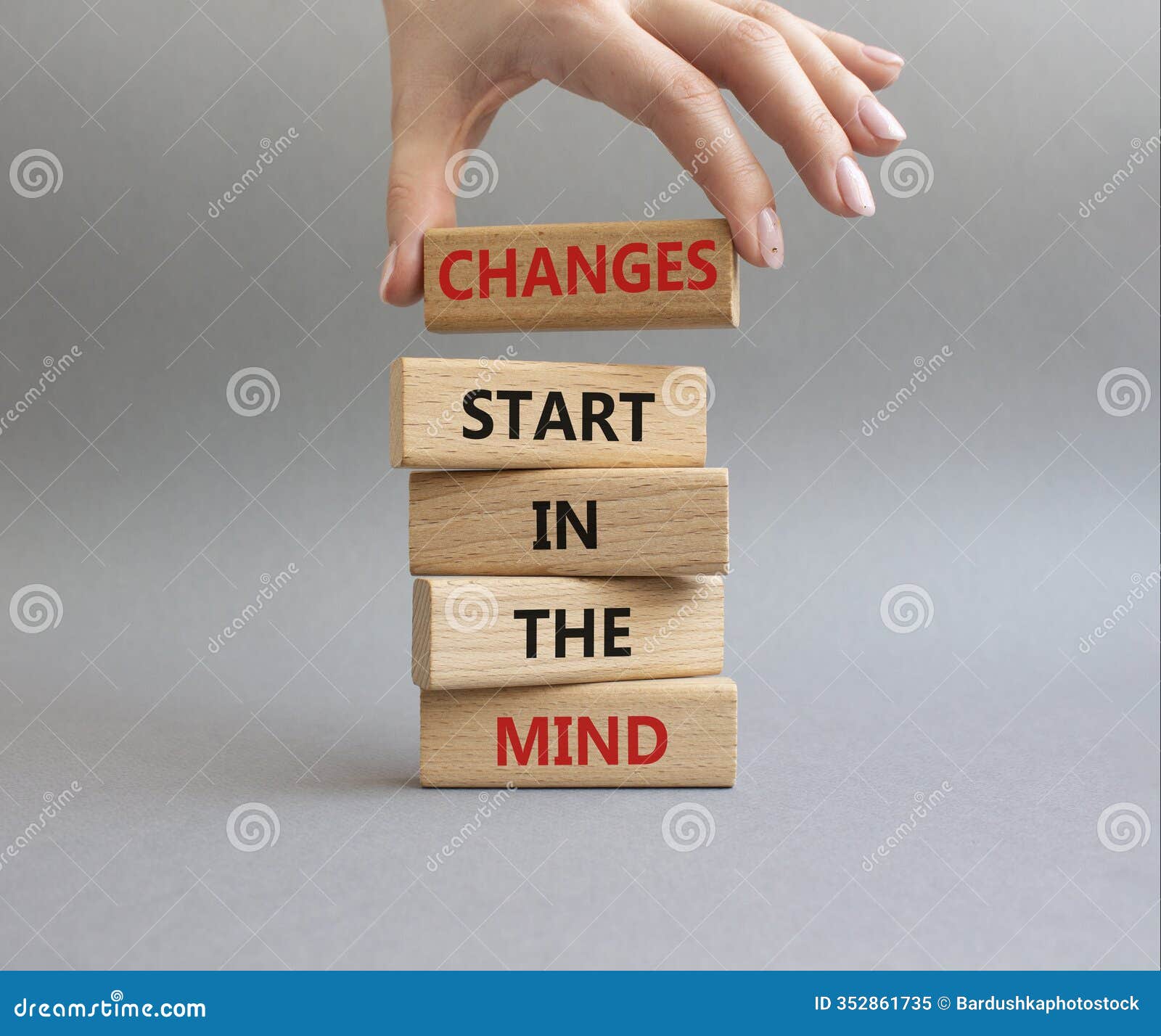 Changes Start in the Mind Symbol. Wooden Blocks with Words Changes ...