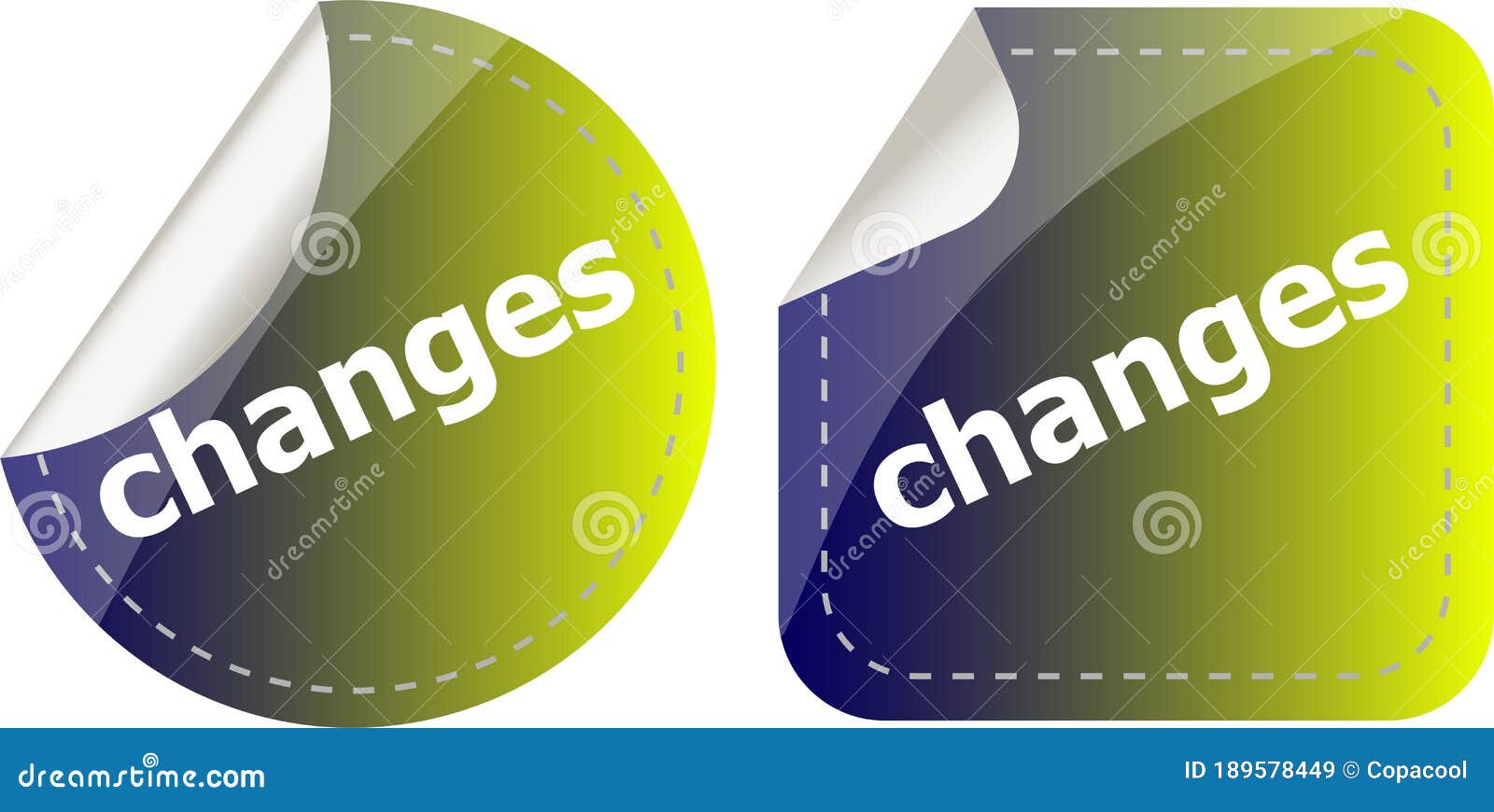 Changes Stickers Set, Icon Button Isolated on White Stock Illustration ...