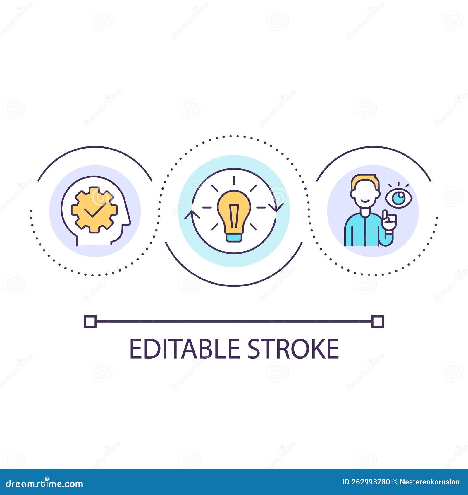 Changes in Thinking Loop Concept Icon Stock Vector - Illustration of ...