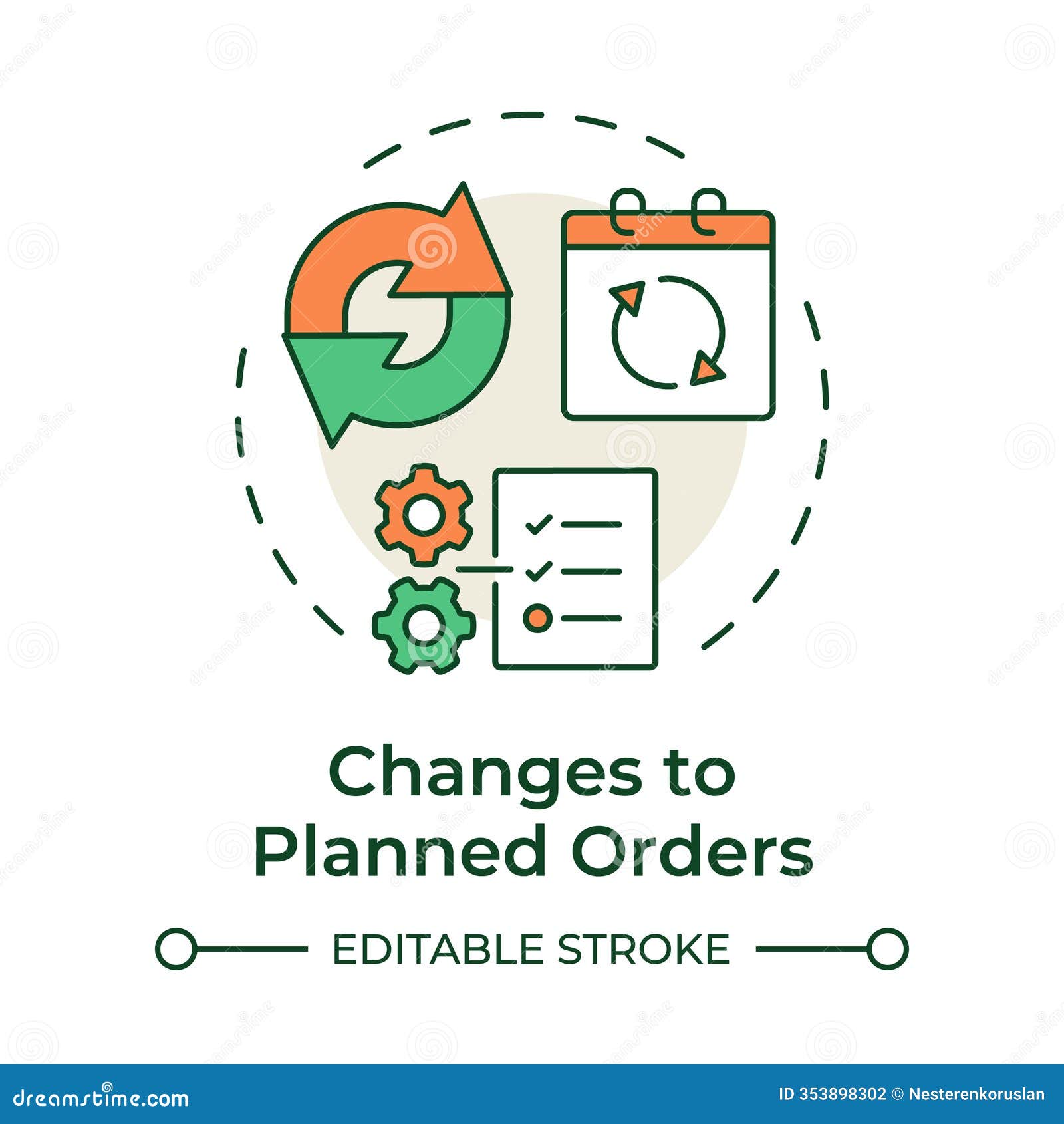 Changes To Planned Orders Multi Color Concept Icon Stock Illustration ...