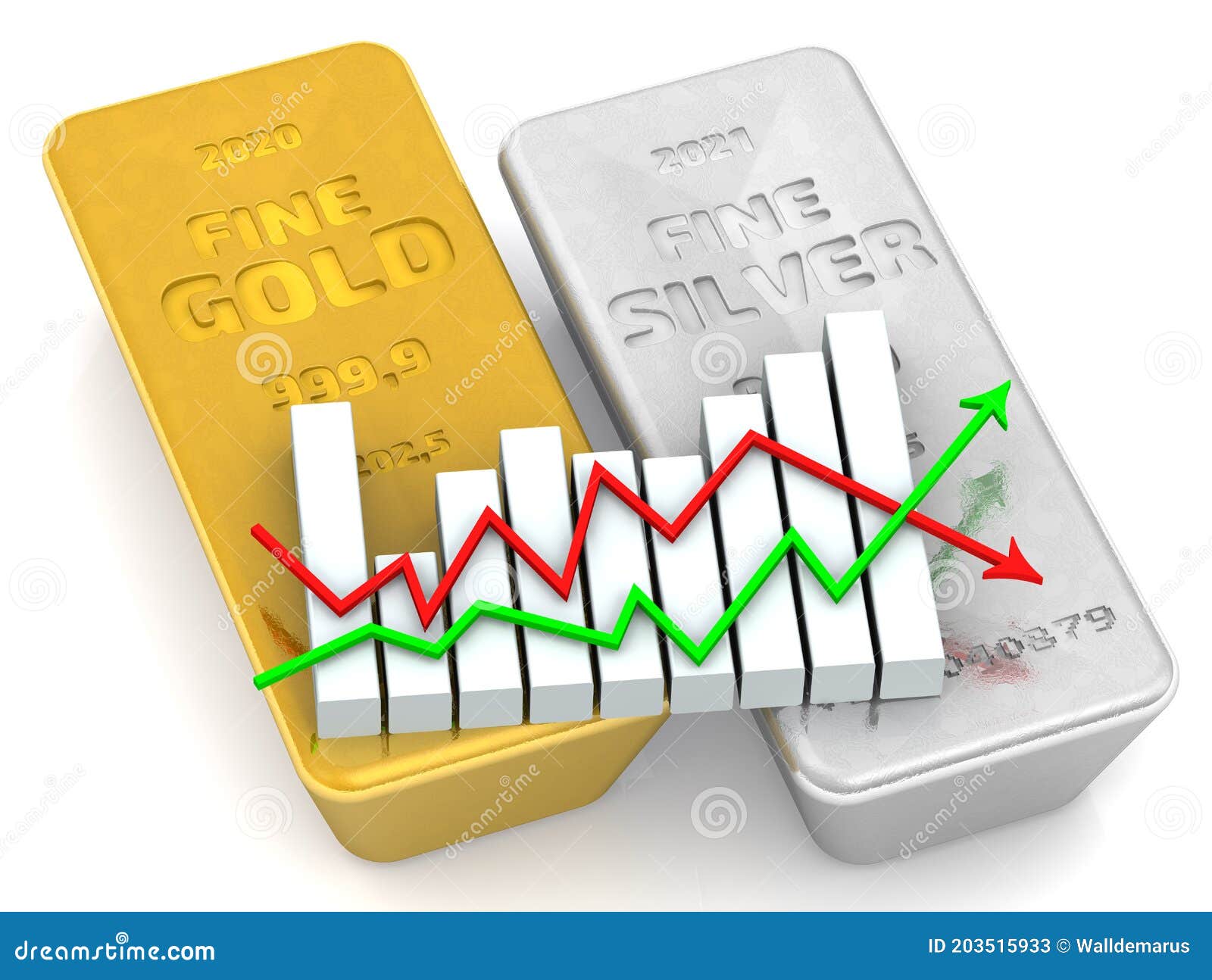 Changes in the Value of Precious Metals Stock Illustration ...
