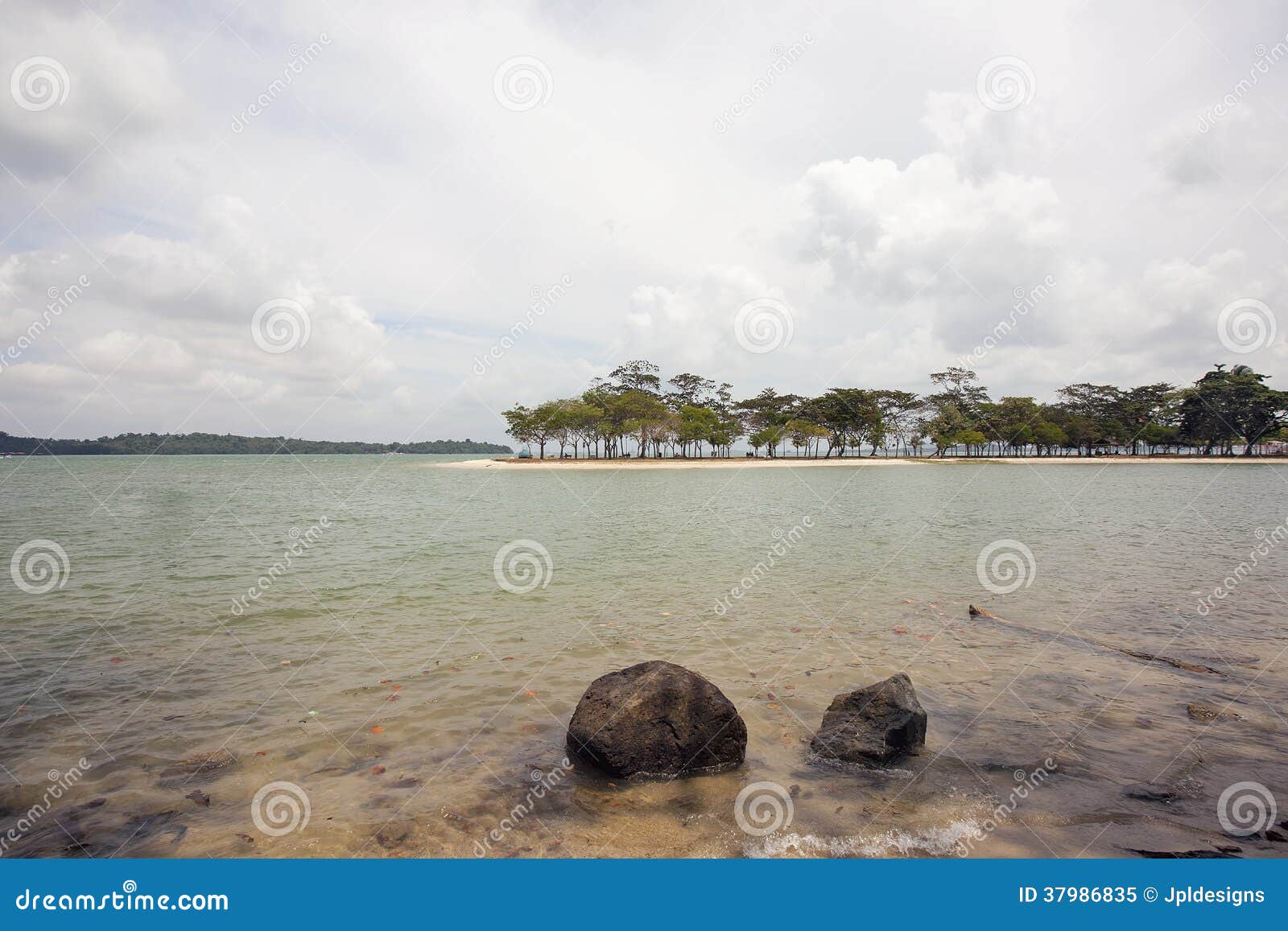 Changi Point Beach with Ubin Island View Stock Image - Image of pulau ...