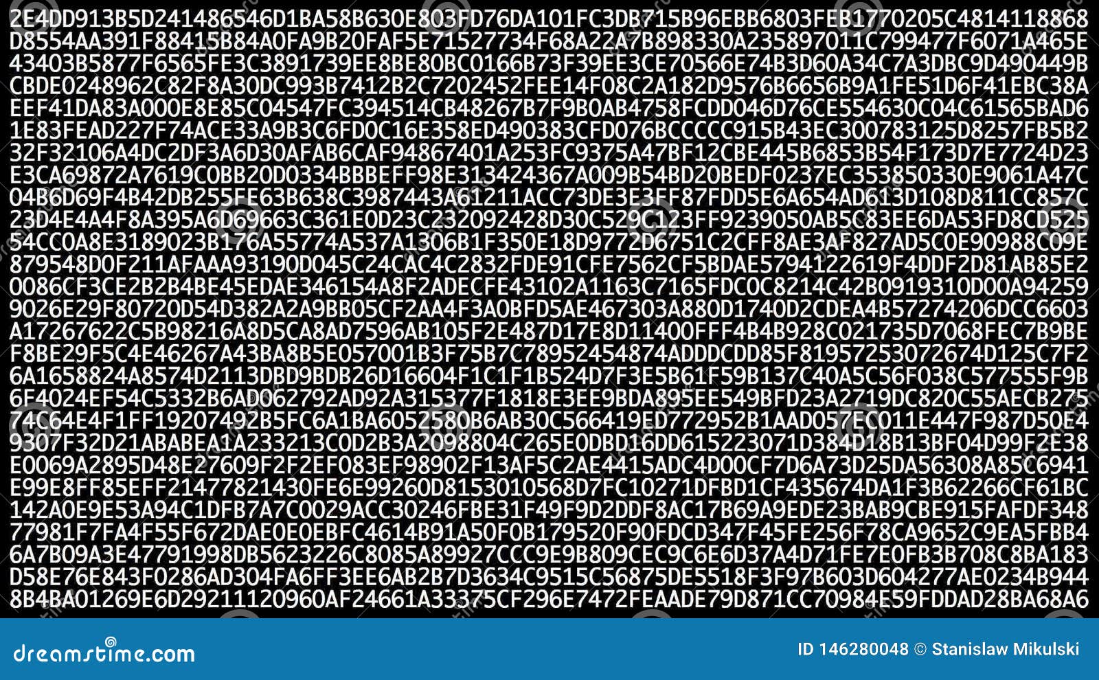 Changing Binary Hex Code on Computer Screen, Scrolling Up. Data ...