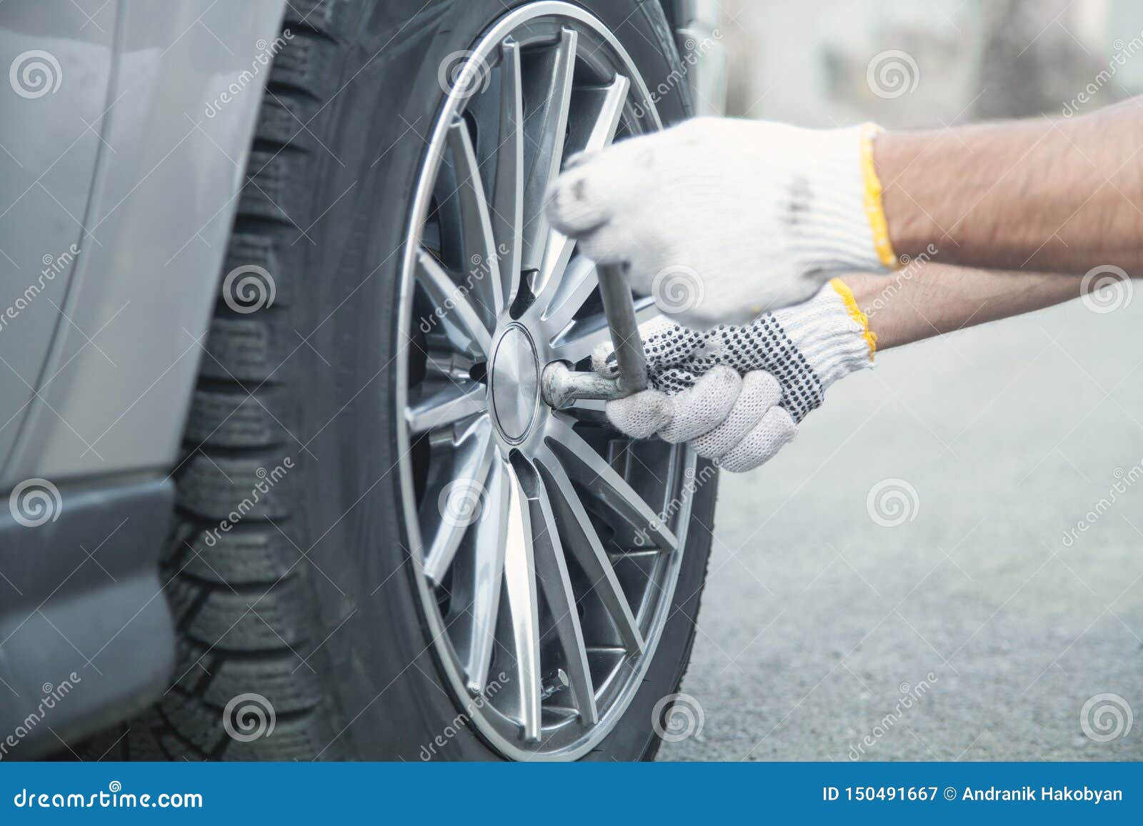 Changing Car Tire. Car Service Stock Image - Image of safety ...
