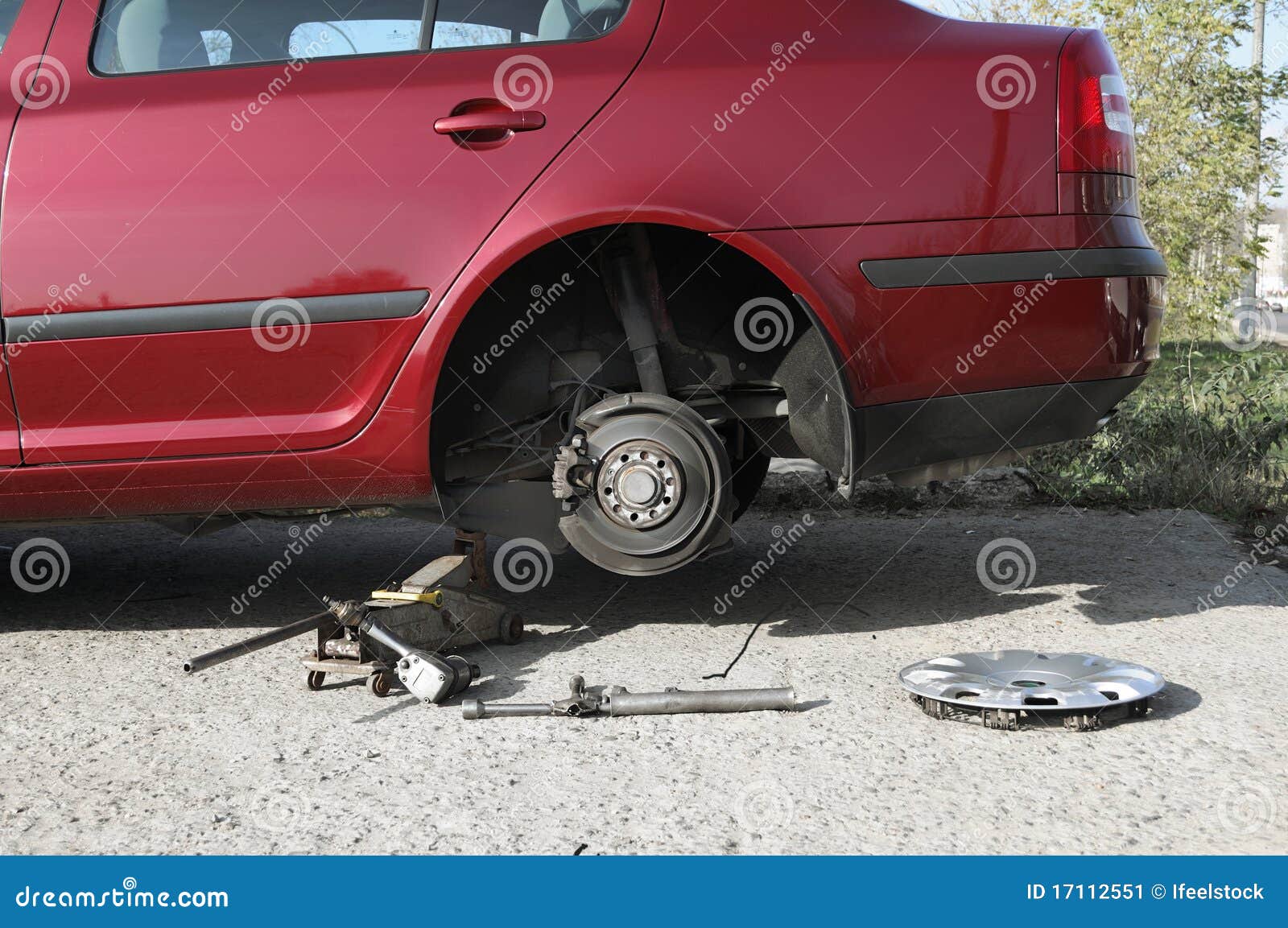 Changing Car Wheel of a Modern Car Stock Image - Image of auto, garage ...