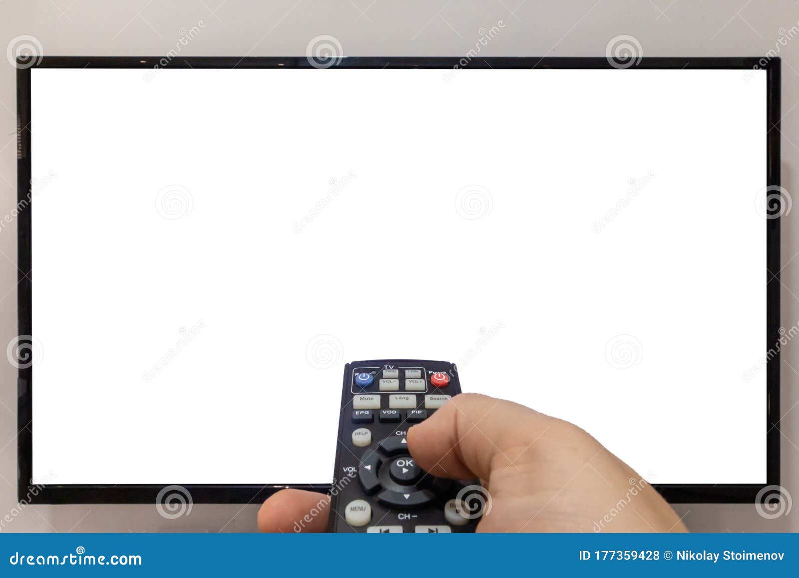 Changing the Channels on a TV Concept Stock Photo - Image of keypad ...