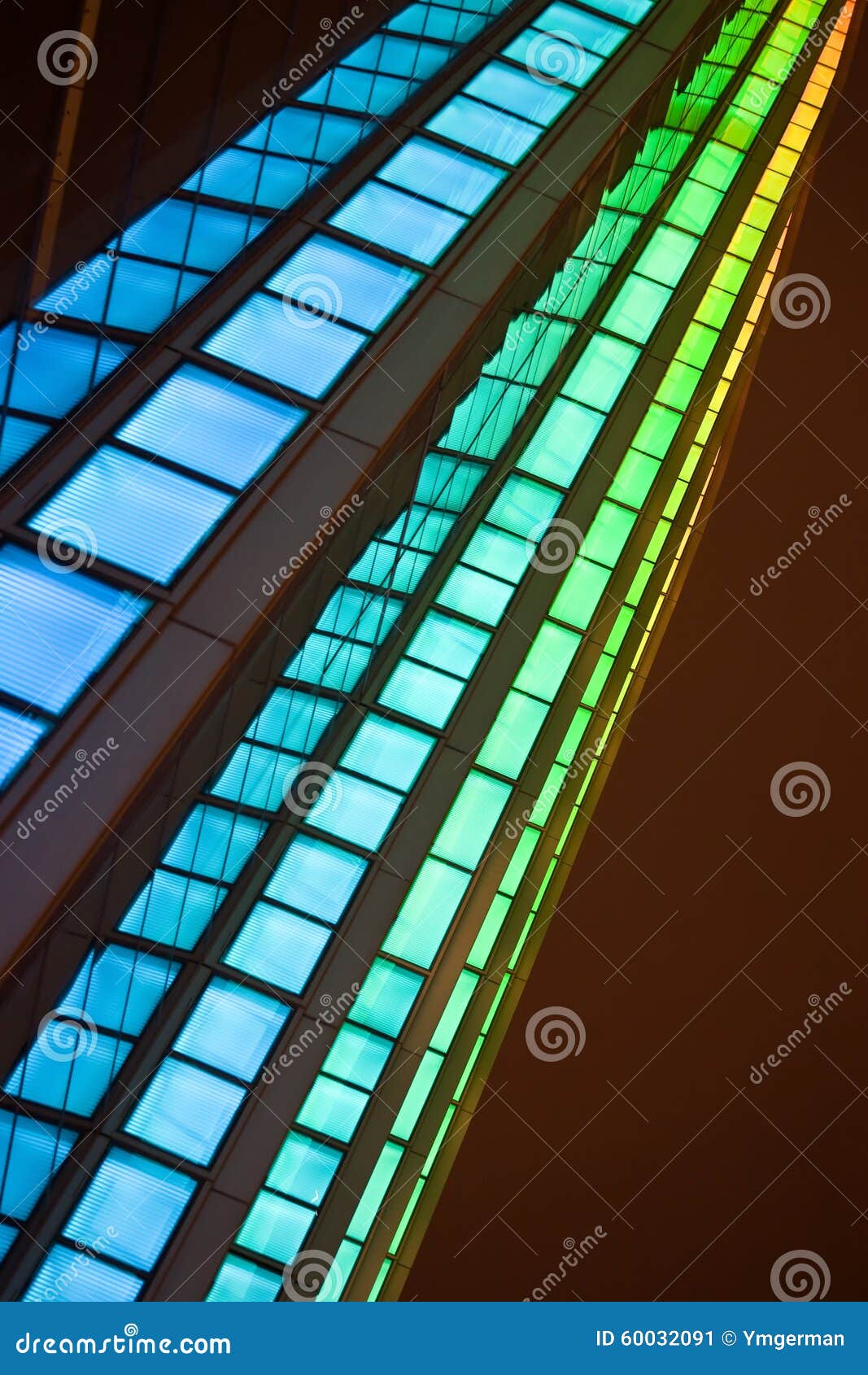Changing Color Lights of a Modern Building Stock Image - Image of ...