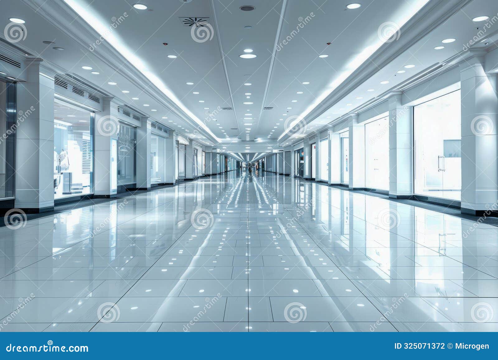 Changing Consumer Patterns. Deserted Shopping Mall Corridors, Depicting ...