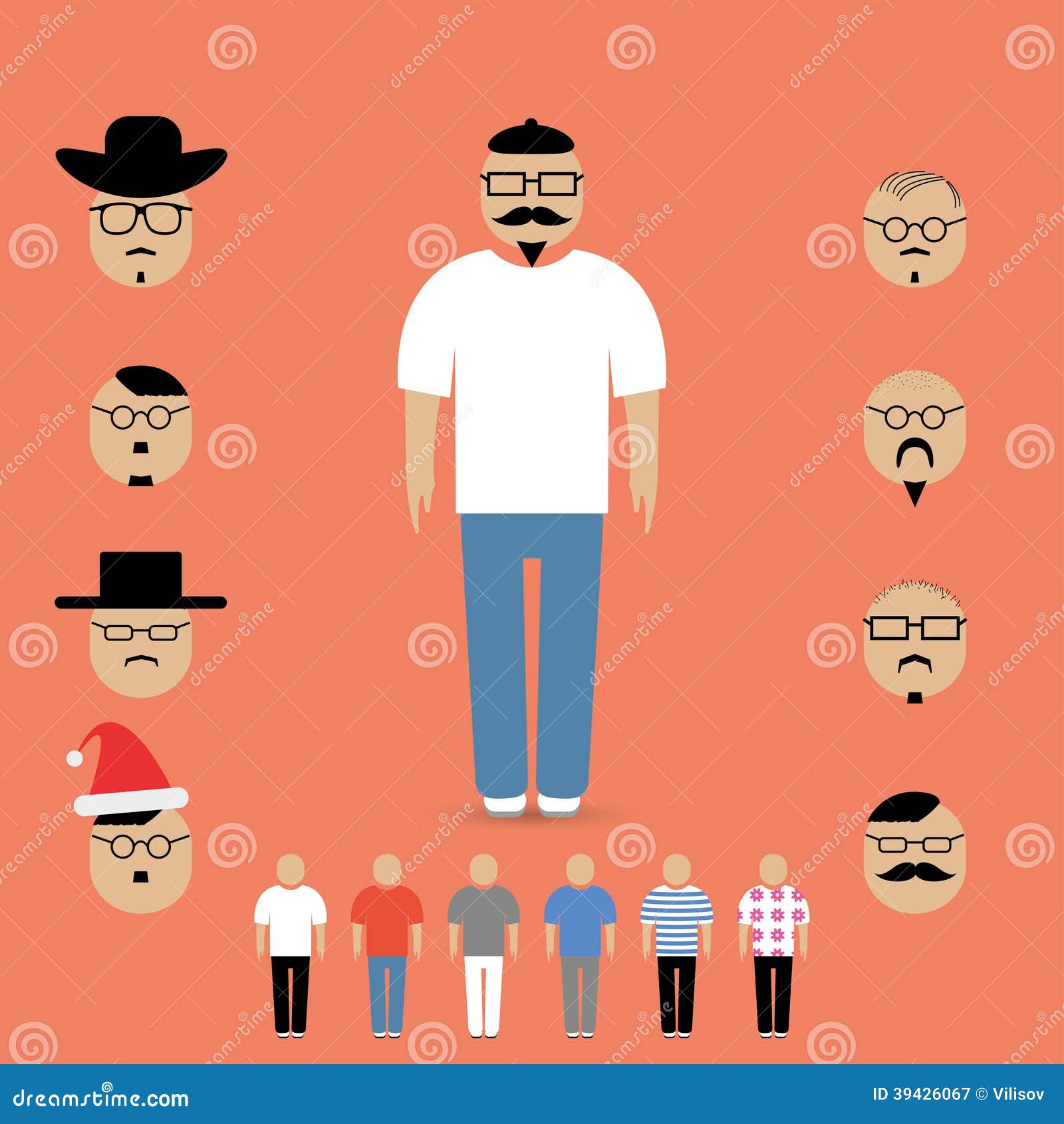 Changing faces stock vector. Illustration of cartoon - 39426067