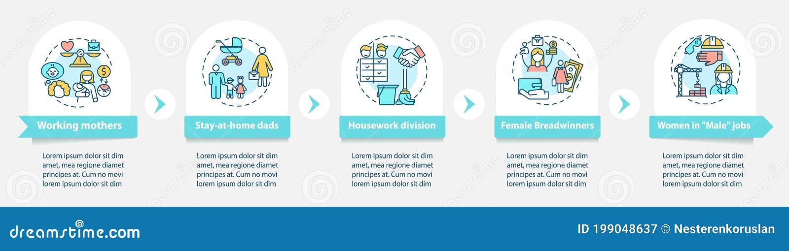 Changing Gender Roles Vector Infographic Template Stock Vector ...