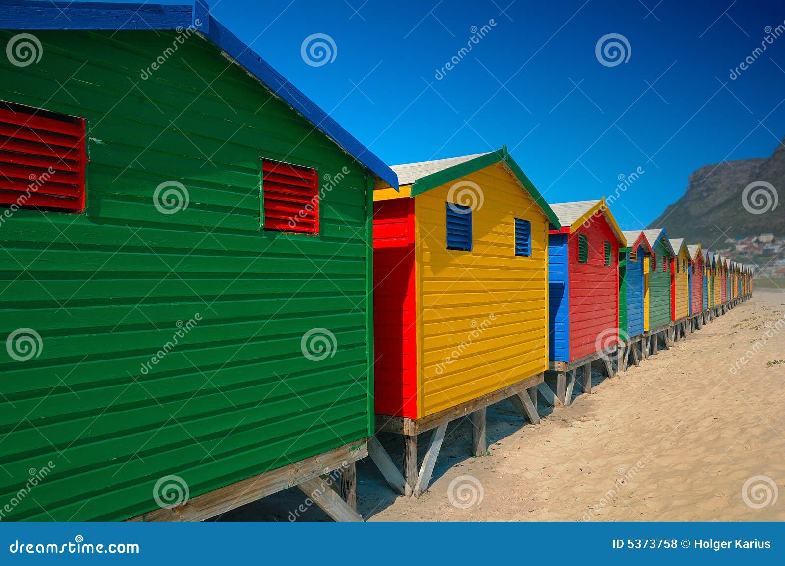 Changing Huts at Muizenberg Stock Photo - Image of colour, changing ...