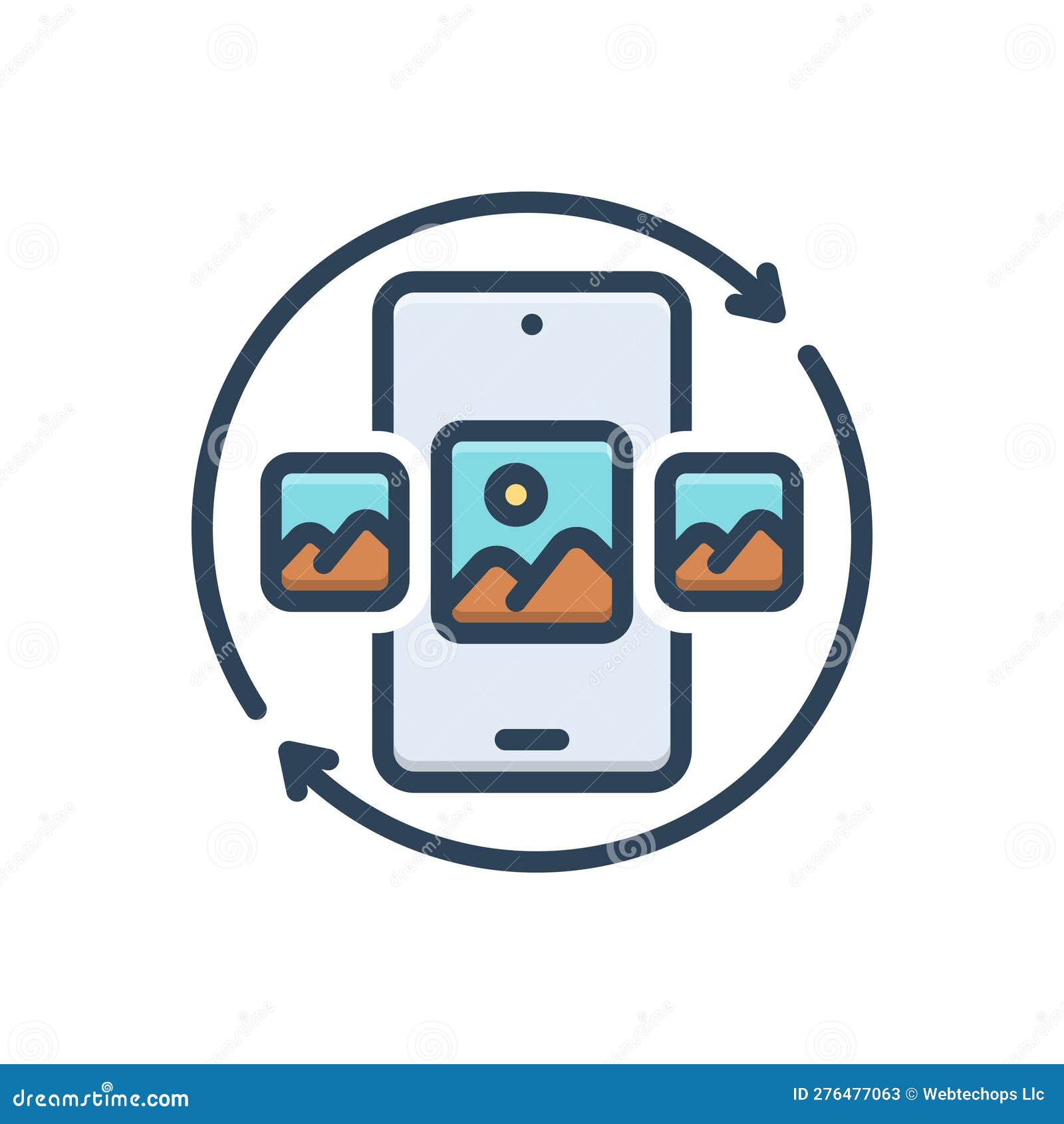 Color Illustration Icon for Changing, Gallery and Developing Stock ...