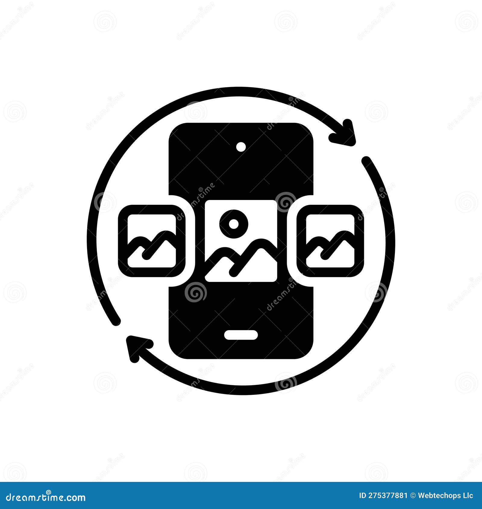 Black Solid Icon for Changing, Transshipment and Developing Stock ...