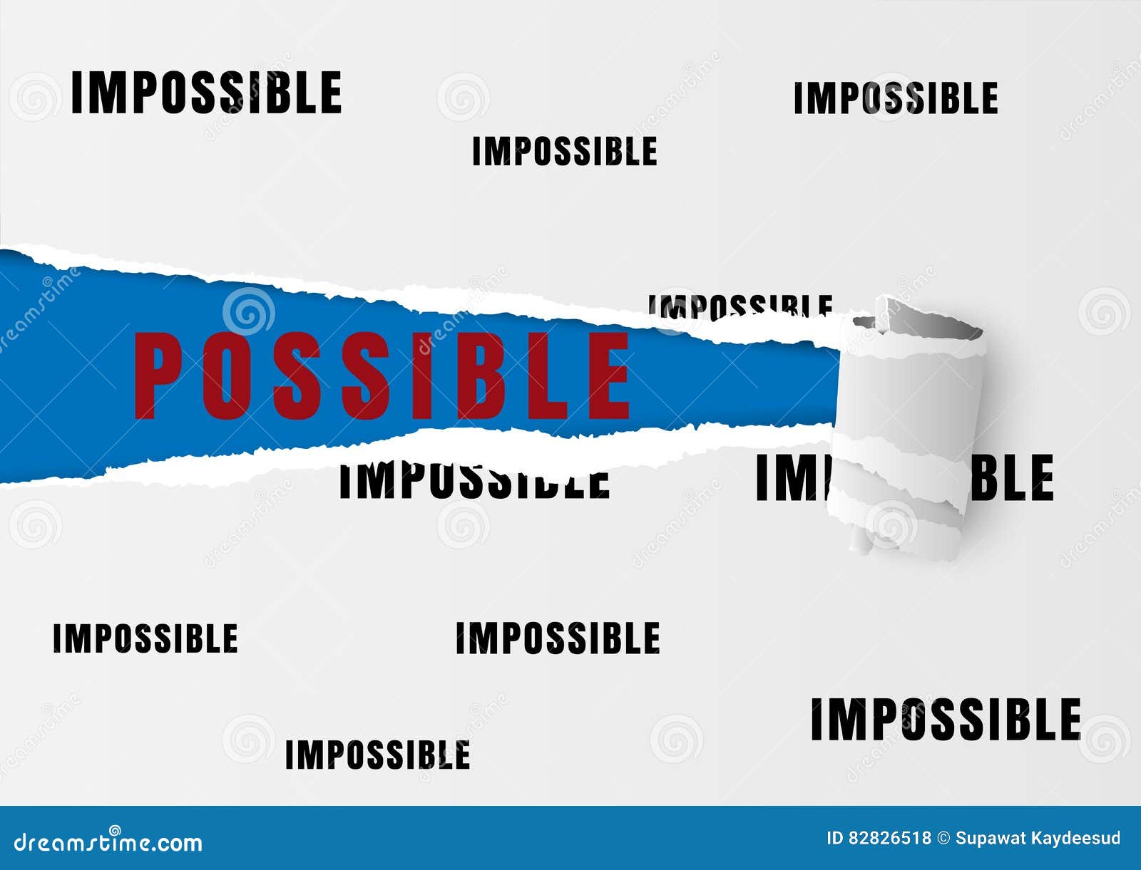 Impossible Torn In Two Parts Im And Possible Illustration ...