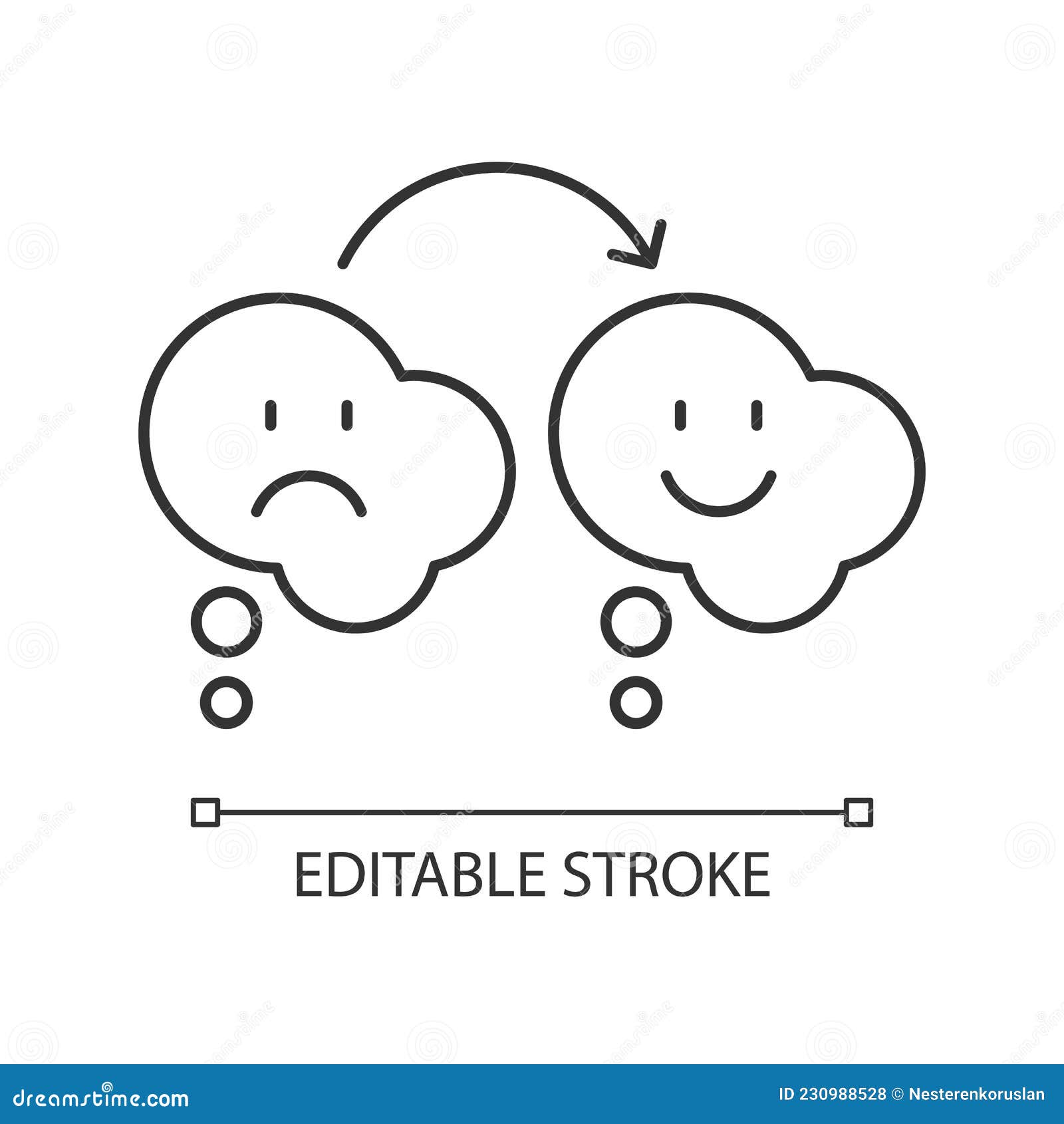 Changing Opinion Linear Icon Stock Vector - Illustration of skill ...