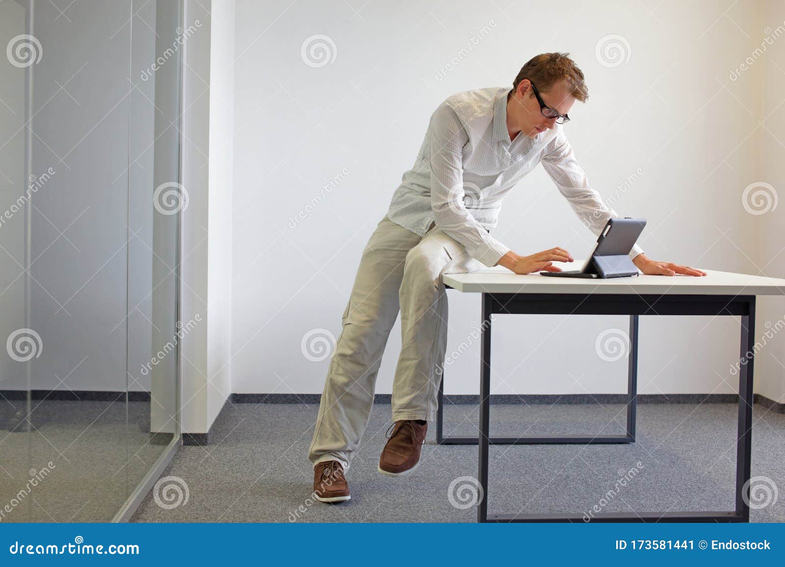 Changing Position in Office Work Stock Image - Image of computer ...