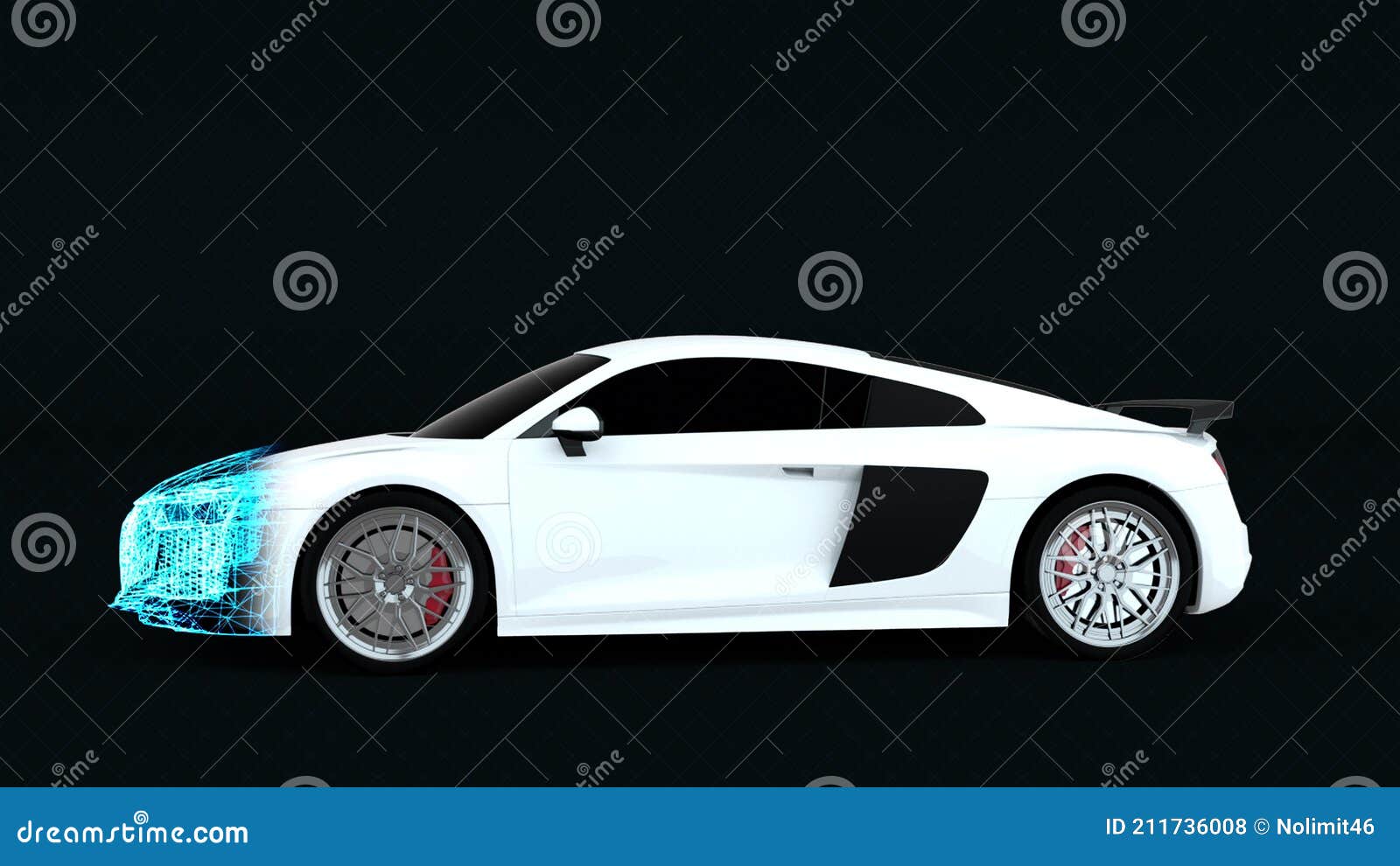 Changing the Shape of a Sports Car, Computer Generated. 3d Rendering ...