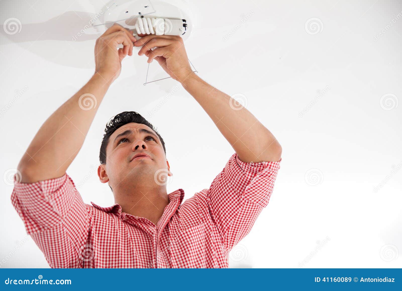 Changing some light bulbs stock image. Image of copy - 41160089