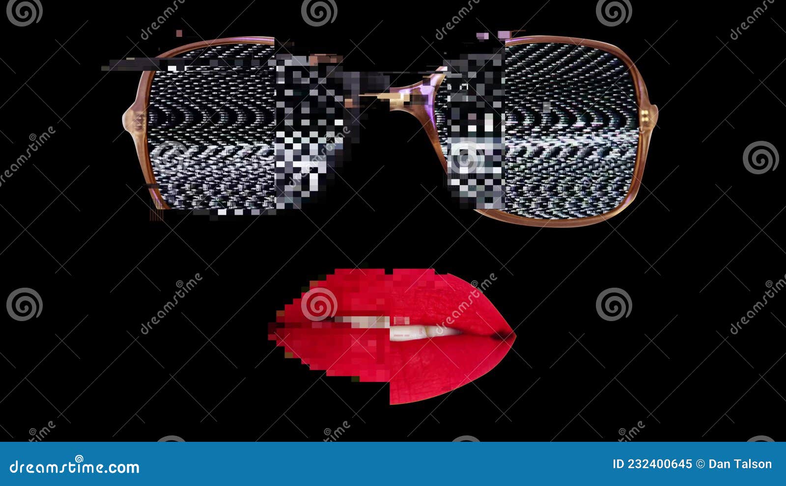 Changing Sunglasses with Television Static on Lens Stock Video - Video ...