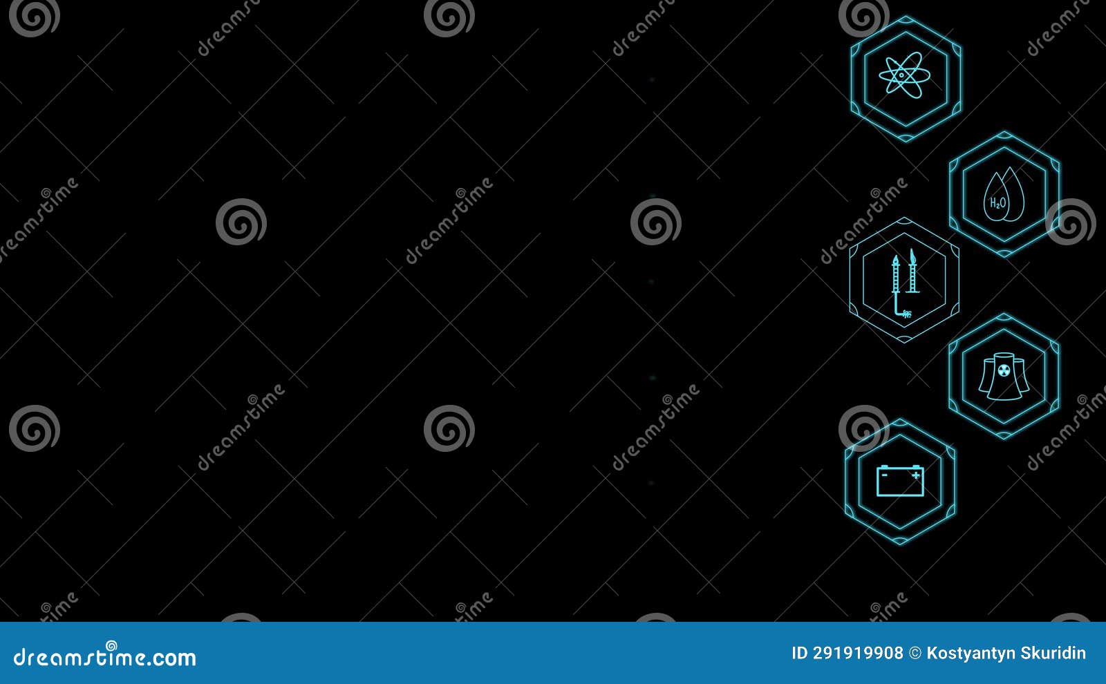 Changing Symbols of Industry, Lined Up in a Column, Receive Lines of ...