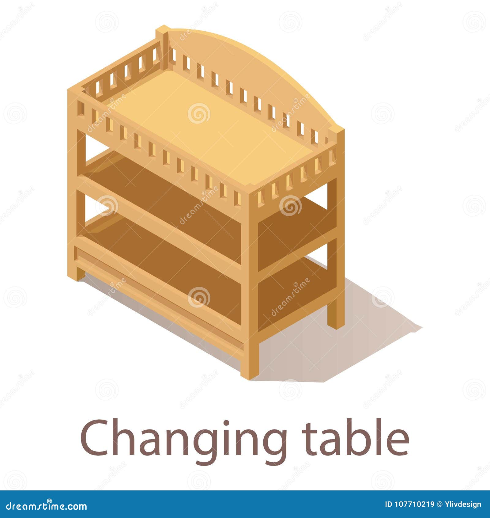 Changing Table Icon, Isometric Style. Stock Vector - Illustration of ...